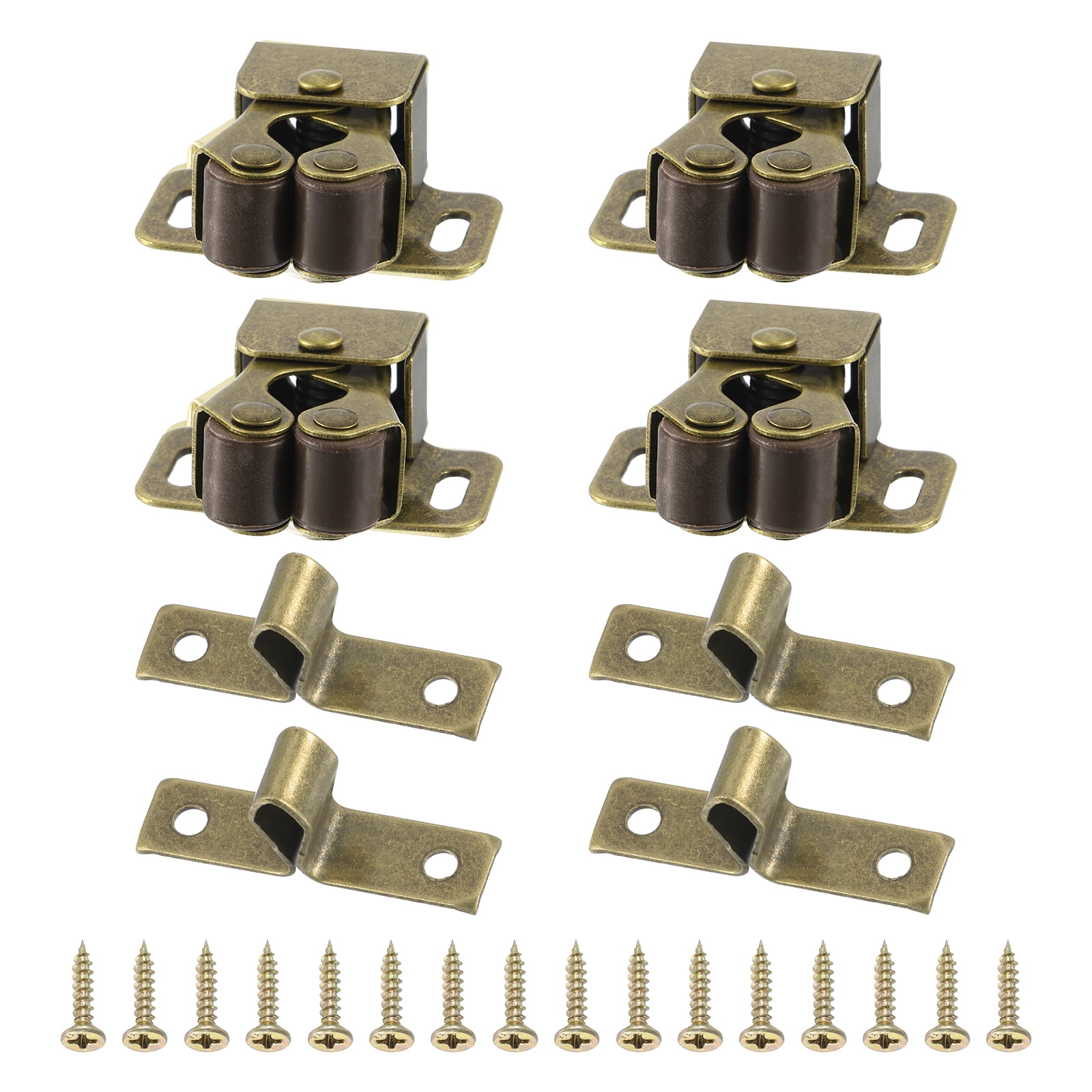 Uxcell Stainless Steel Cabinet Latches Wardrobe Double Roller Catch ...