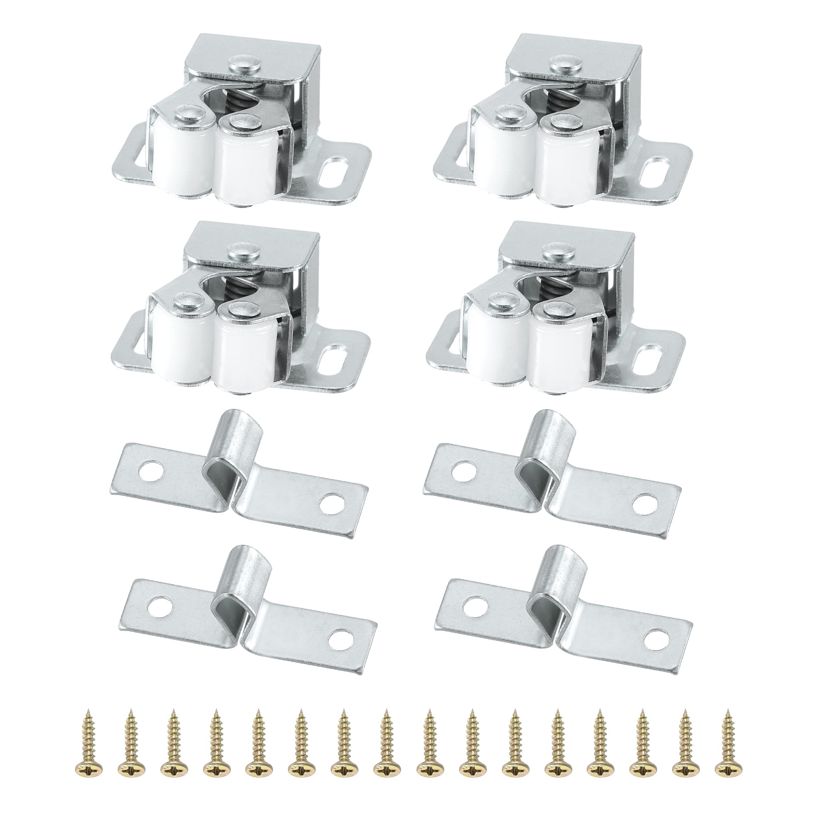 Uxcell Stainless Steel Cabinet Latches Wardrobe Double Roller Catch ...