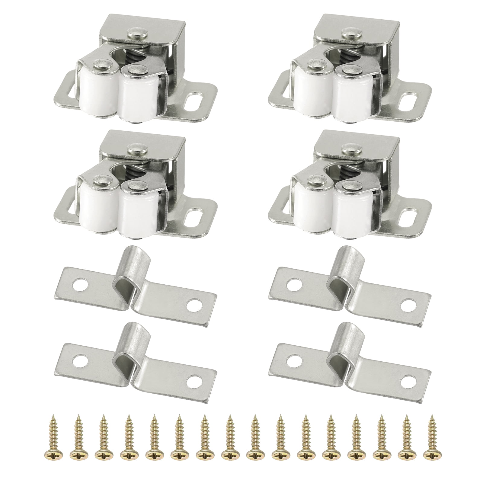 Uxcell Stainless Steel Cabinet Latches Wardrobe Double Roller Catch ...