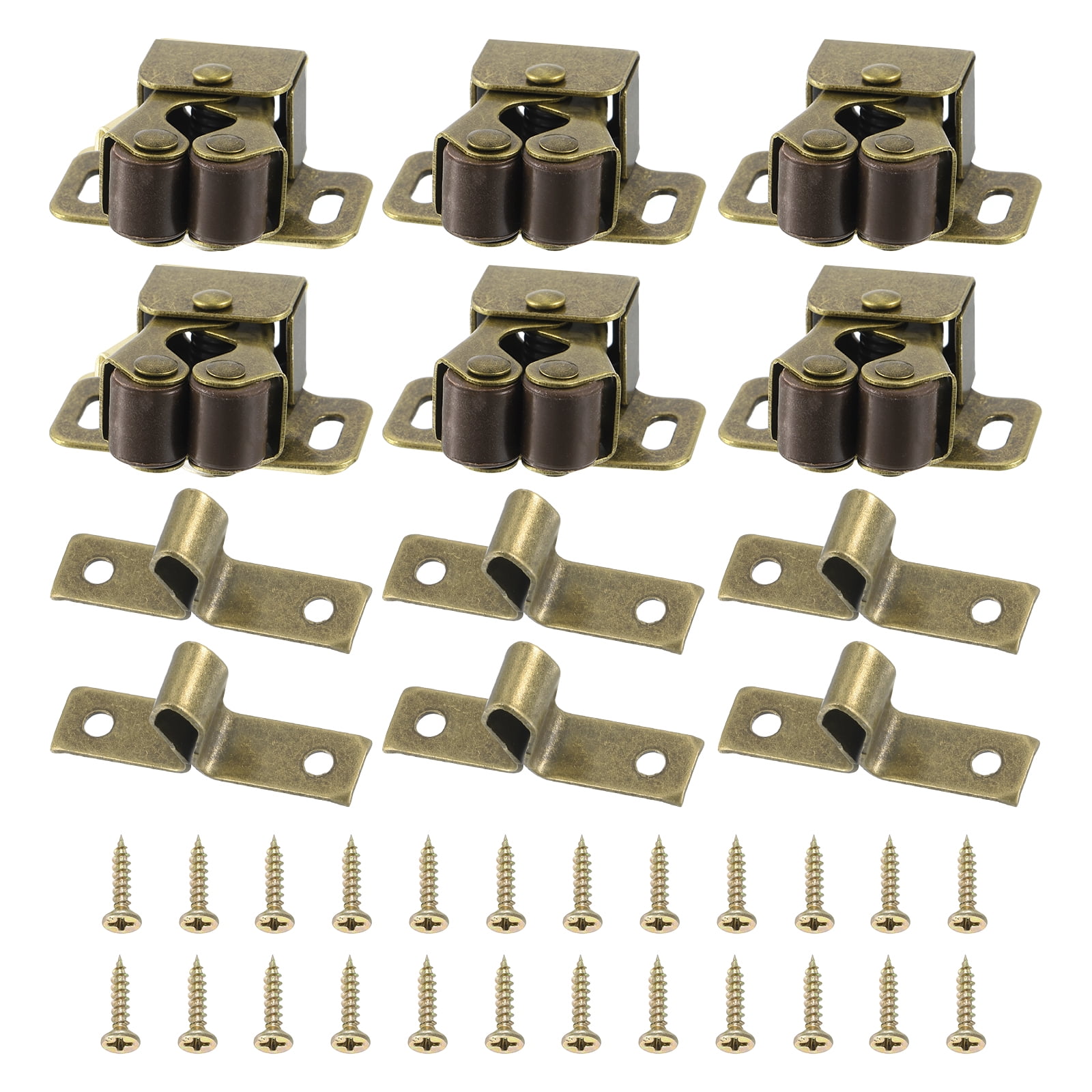 Uxcell Stainless Steel Cabinet Latches Wardrobe Double Roller Catch ...