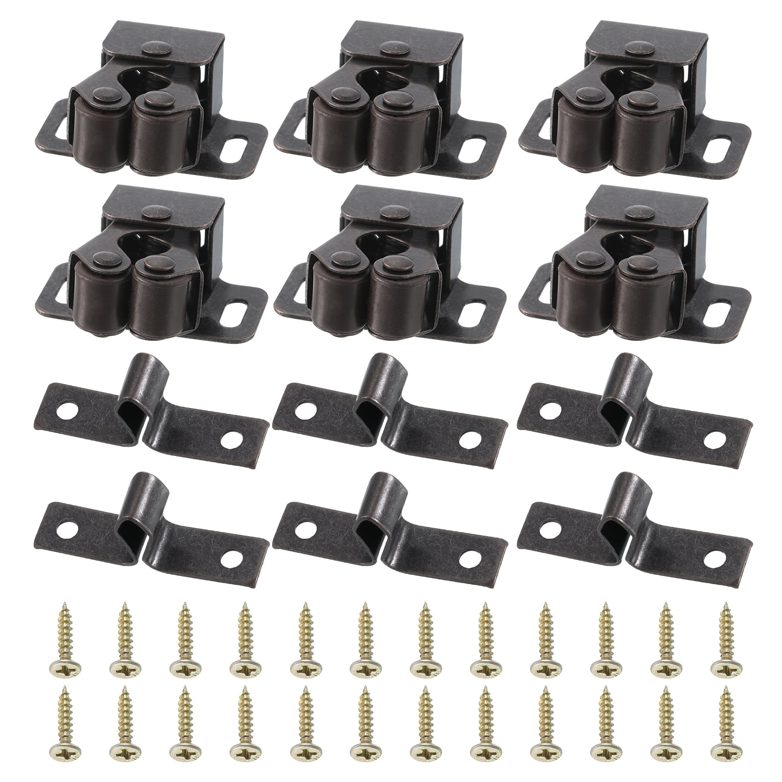 Uxcell Stainless Steel Cabinet Latches Wardrobe Double Roller Catch ...