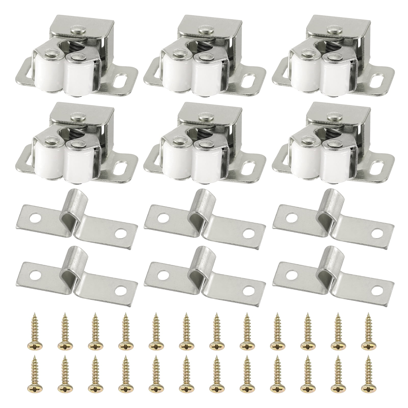 Uxcell Stainless Steel Cabinet Latches Wardrobe Double Roller Catch ...
