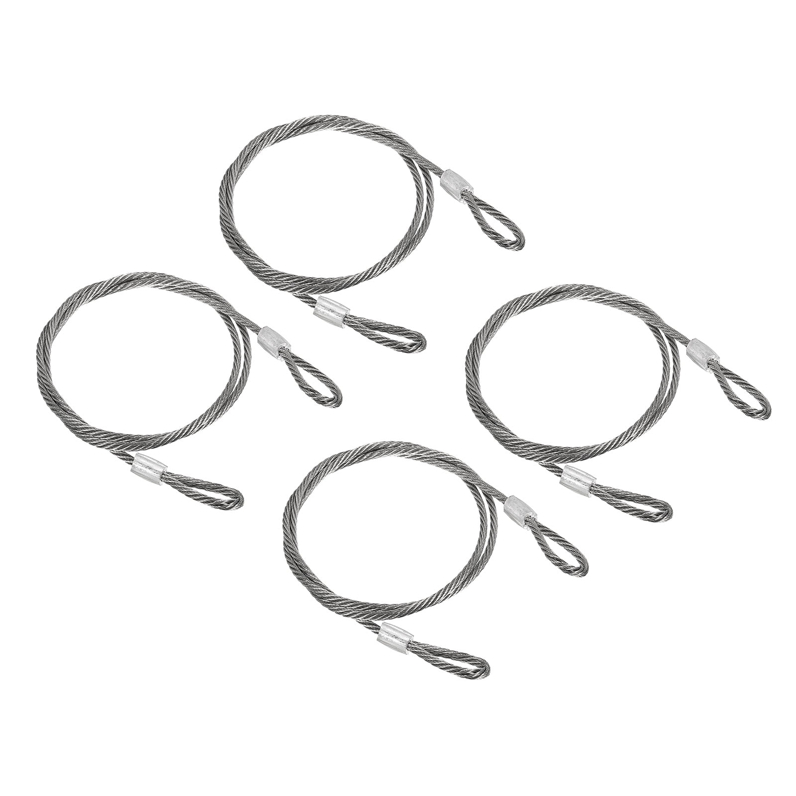 Uxcell Stainless Steel Cable, 4 Pack PVC Coated 3/16" Wire Rope for ...