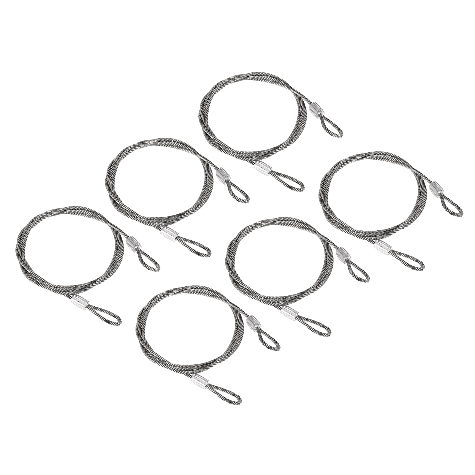 Uxcell Stainless Steel Cable, 6 Pack PVC Coated 3/32" Wire Rope for ...