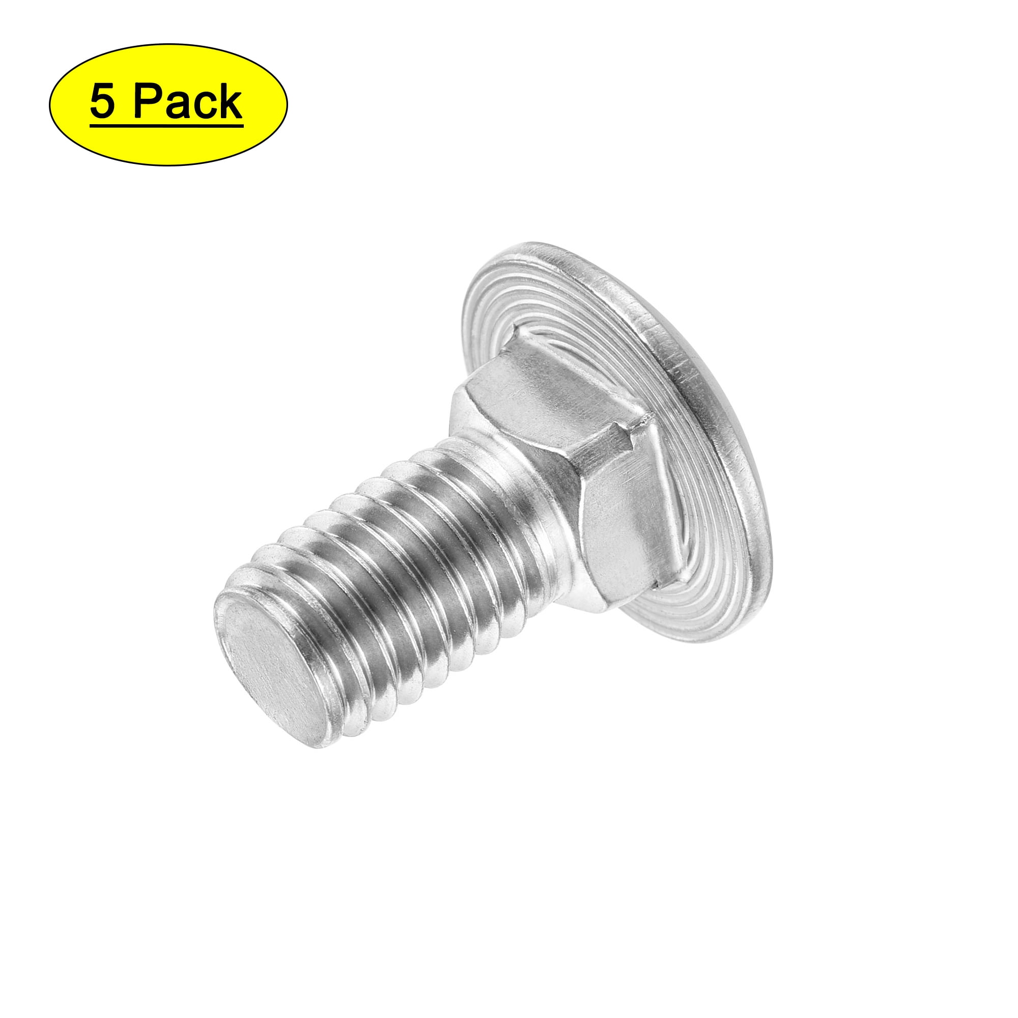 Uxcell Stainless Steel Carriage Bolt, Round Head Square Neck Screws 1/2 ...