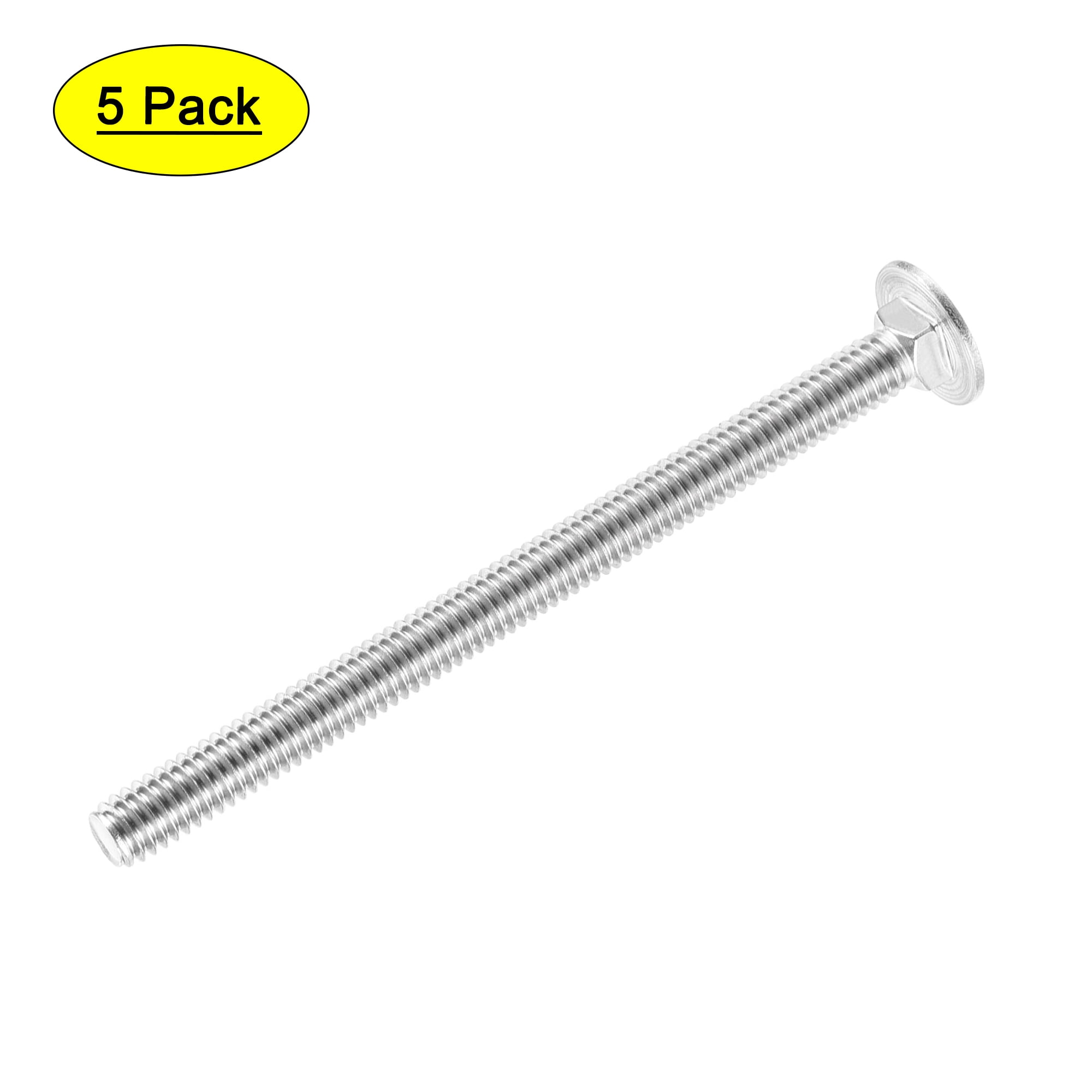Uxcell Stainless Steel Carriage Bolt, Round Head Square Neck Screws 5/ ...