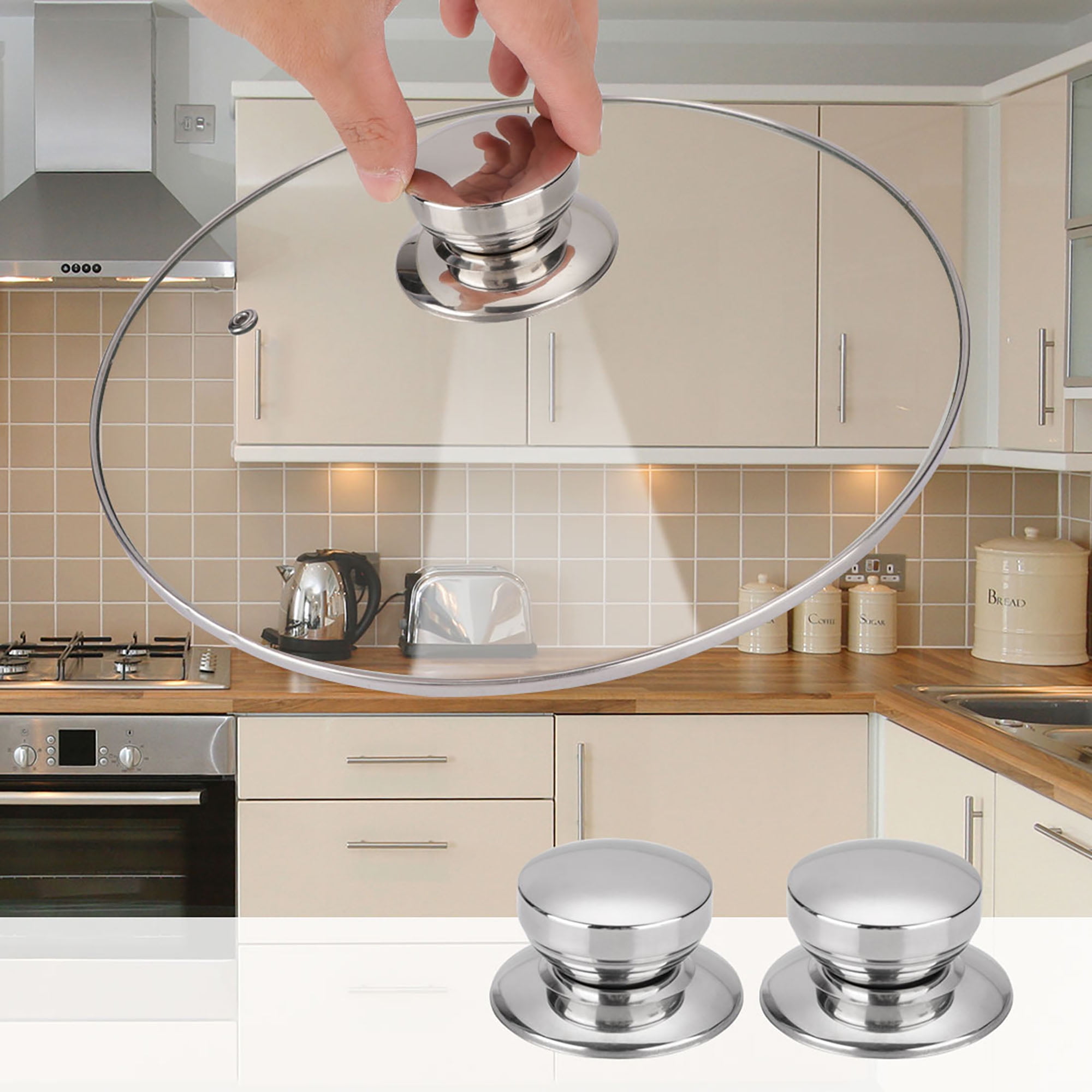 Uxcell Stainless Steel Easy Lifting Pot Lid Knob Handle Knobs - Walmart.com