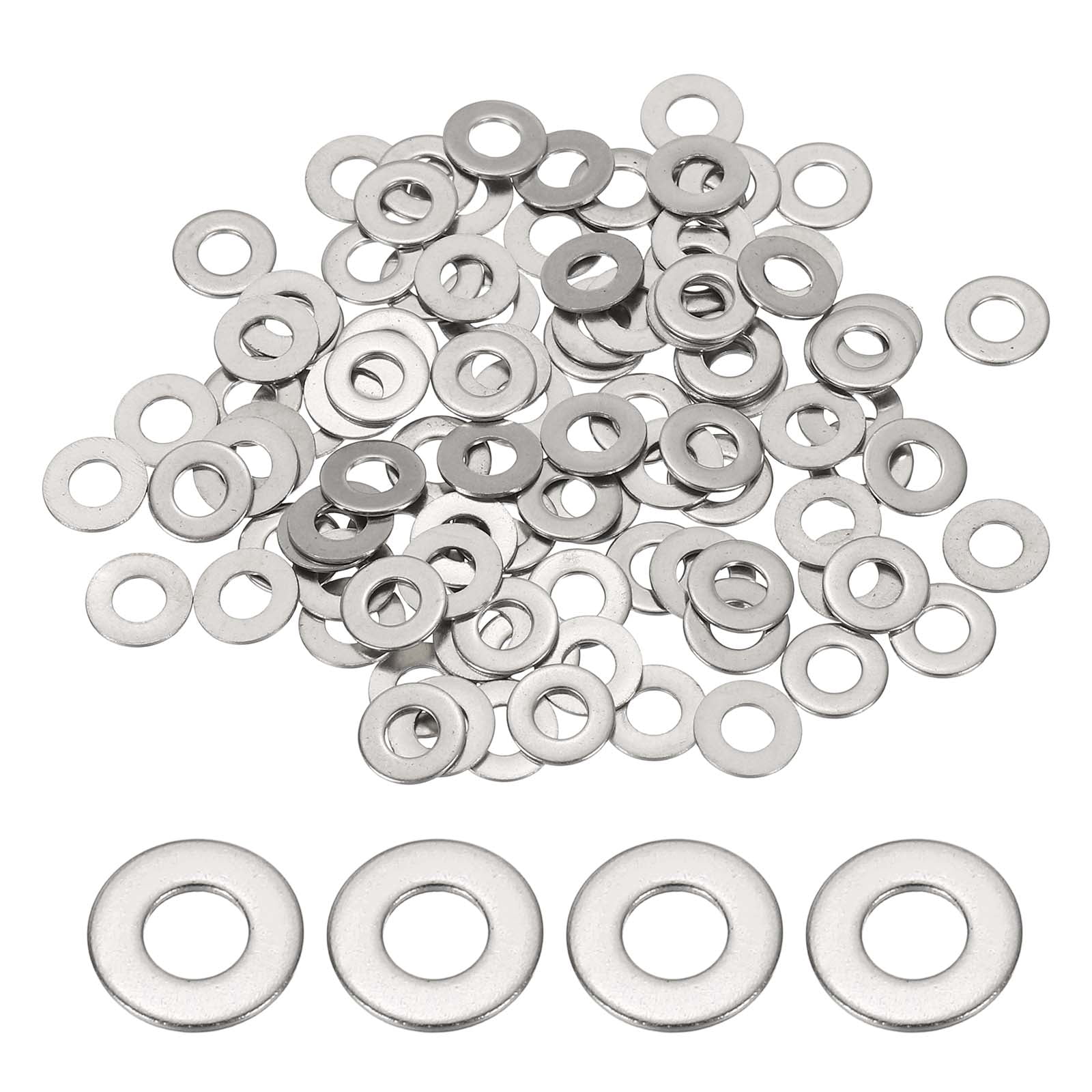 Uxcell Stainless Steel Flat Washers Round Metal Washer Small Spacer for ...
