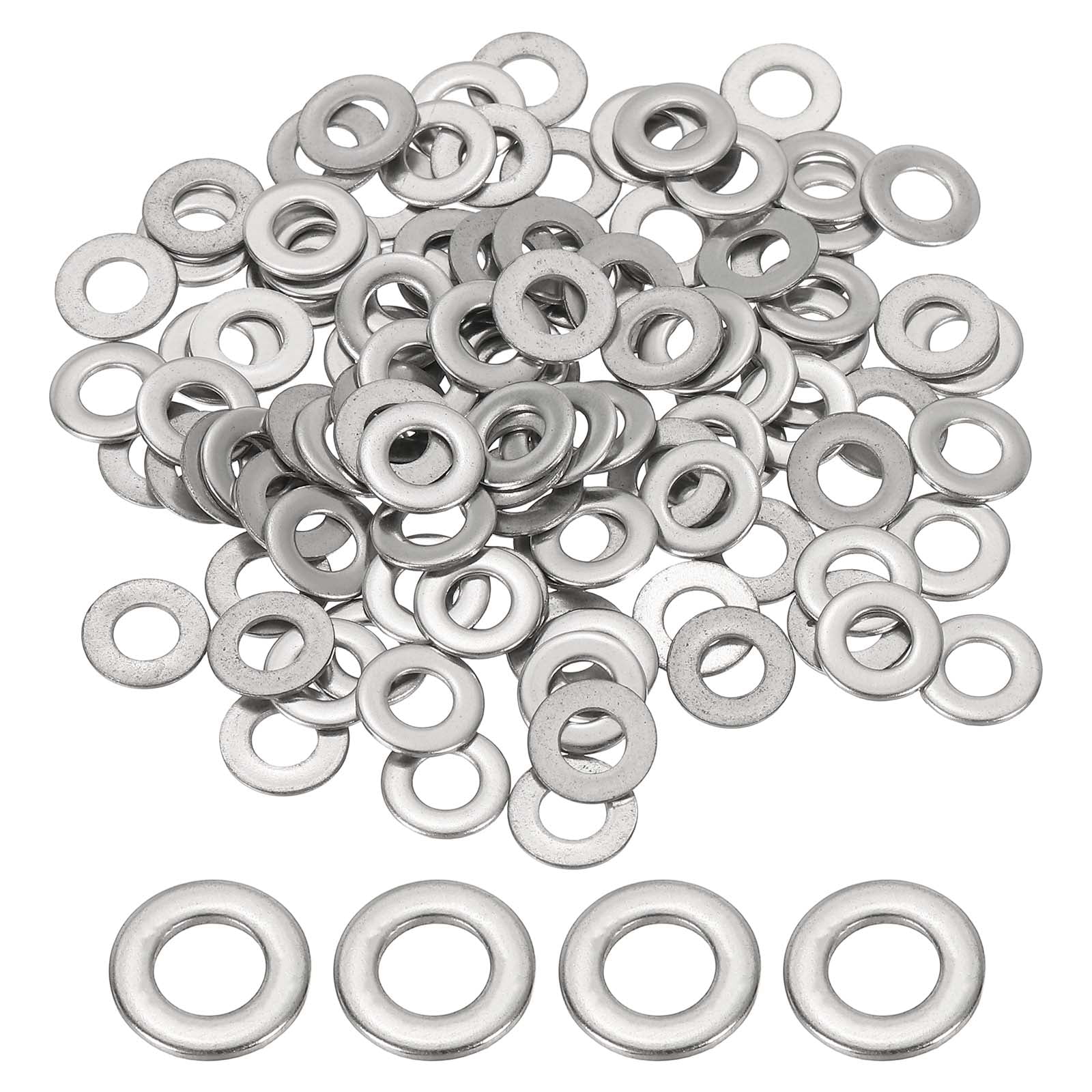 Uxcell Stainless Steel Flat Washers Round Metal Washer Small Spacer for ...