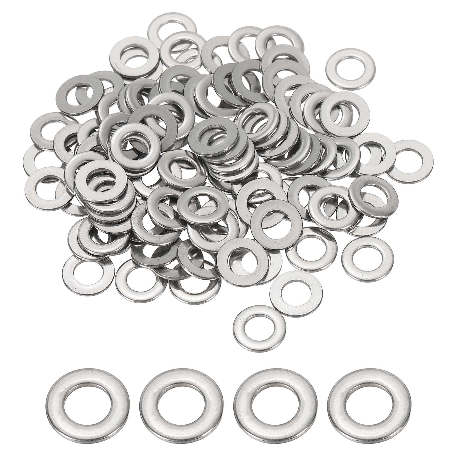 Uxcell Stainless Steel Flat Washers Round Metal Washer Small Spacer for ...