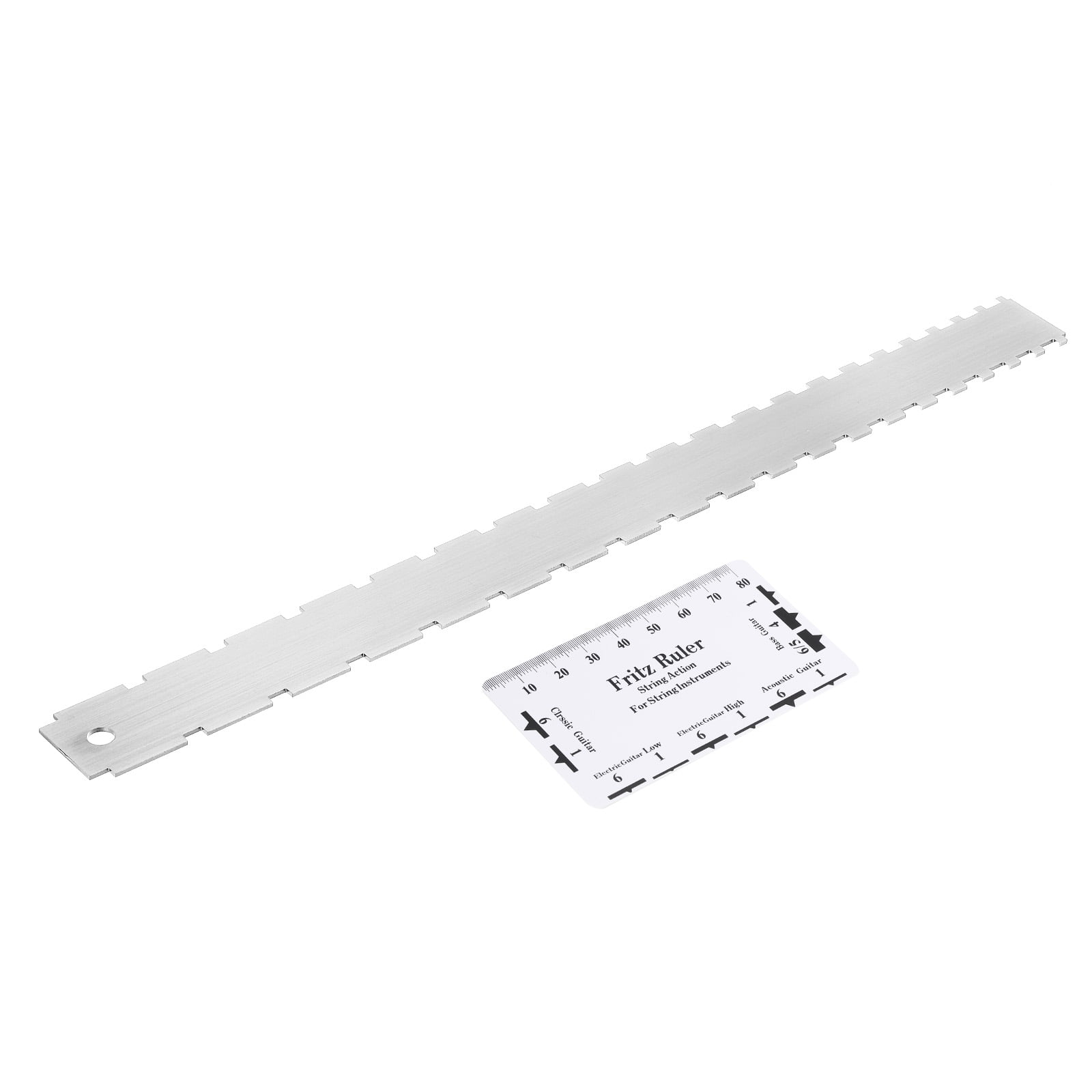 Uxcell Stainless Steel Guitar Neck Notch Ruler and Triangular Ruler ...