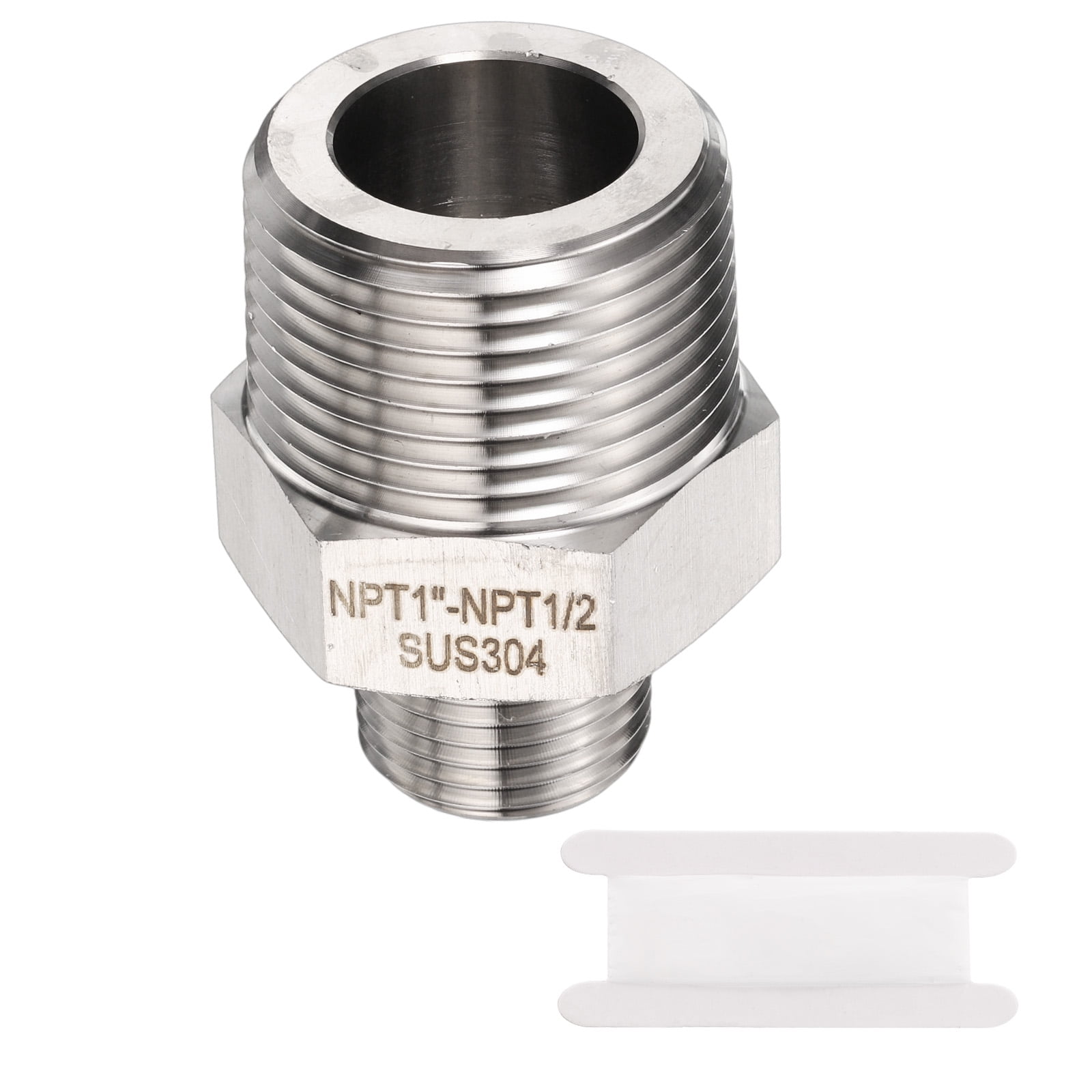 Uxcell Stainless Steel Hex Nipple 1/2" NPT Male x 1" NPT Male Pipe ...