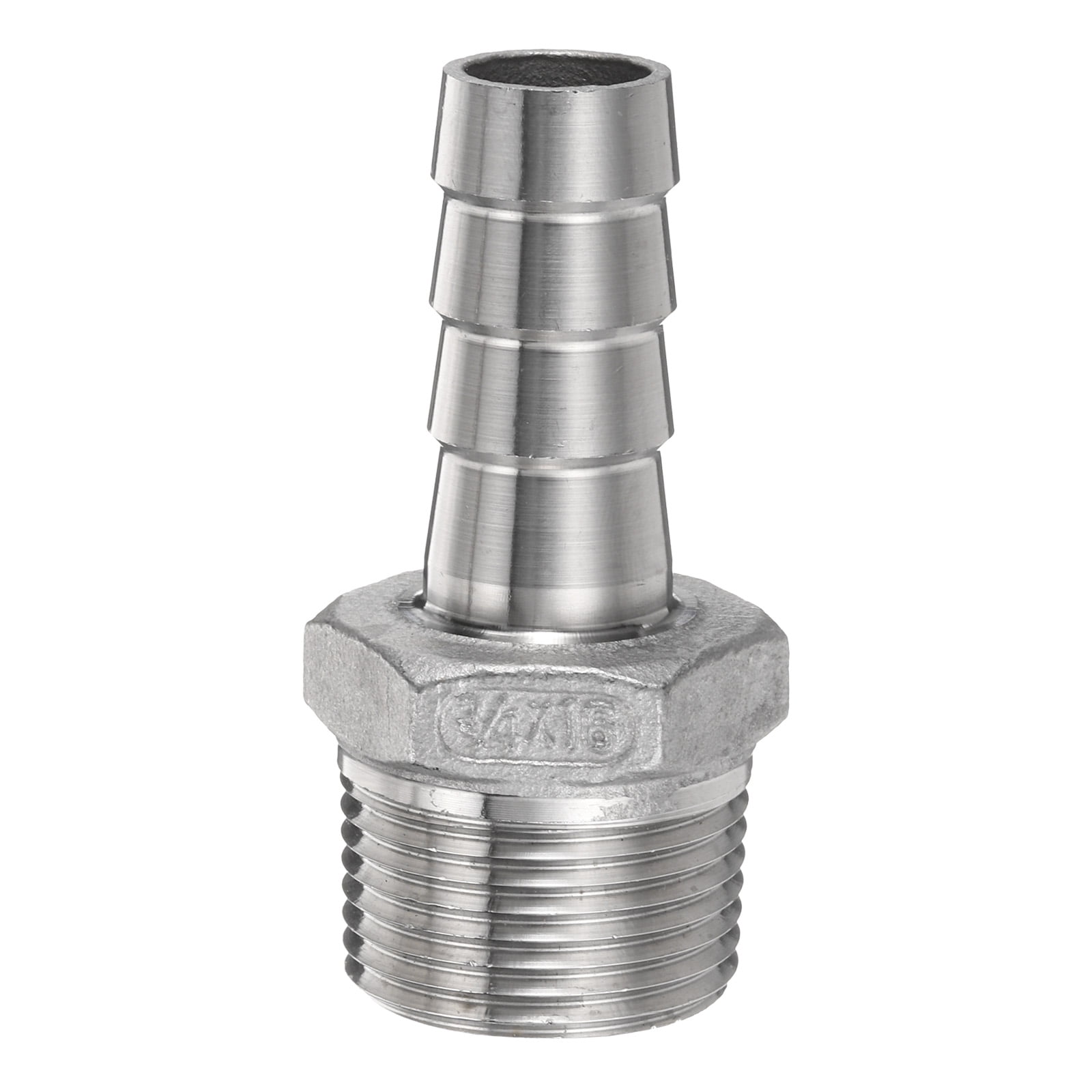 Uxcell Stainless Steel Hose Barb Fitting 16mm Barbed x 3/4" NPT Male ...
