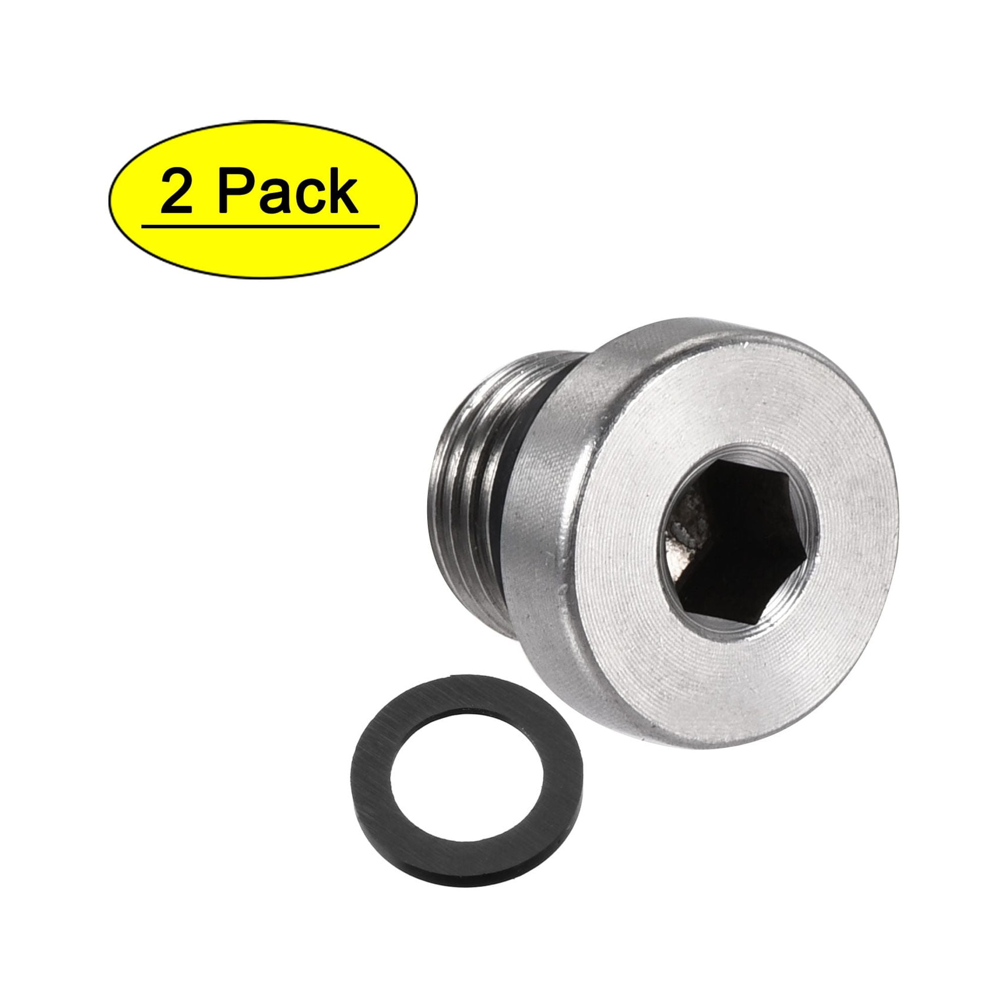 Uxcell Stainless Steel Inner Hex Head M10 Pipe Fitting Plug with Seal ...