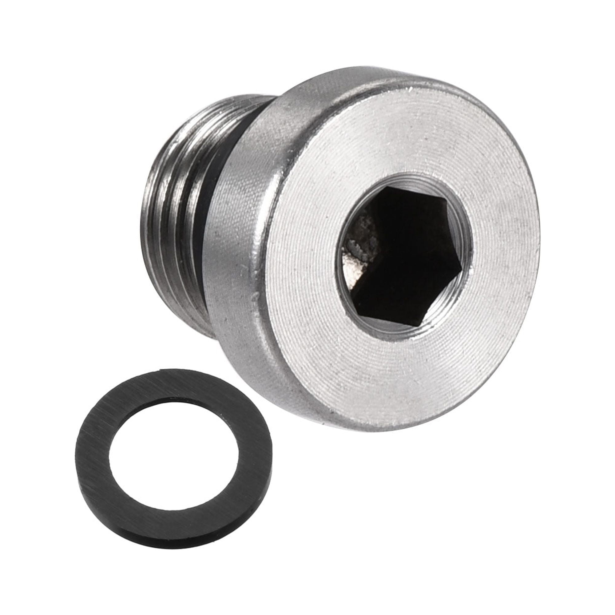 Uxcell Stainless Steel Inner Hex Head Pipe Plug with Seal Ring M10x1mm ...
