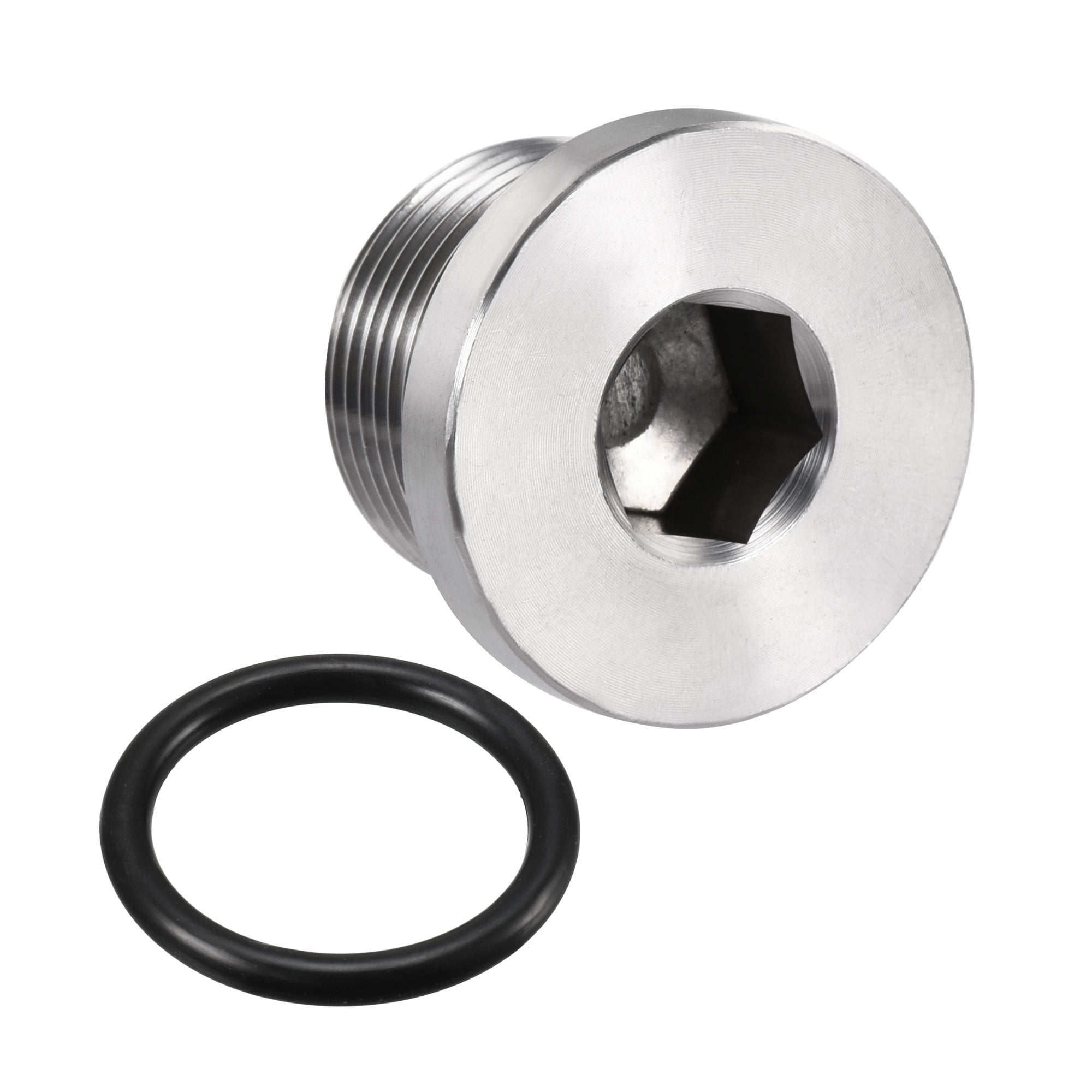 Uxcell Stainless Steel Inner Hex Head Pipe Plug with Seal Ring M25x1 ...