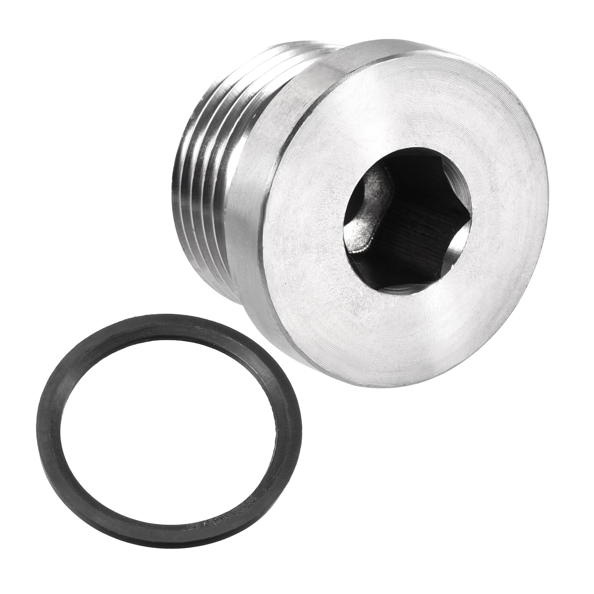 Uxcell Stainless Steel Inner Hex Head Pipe Plug with Seal Ring M27x2mm ...