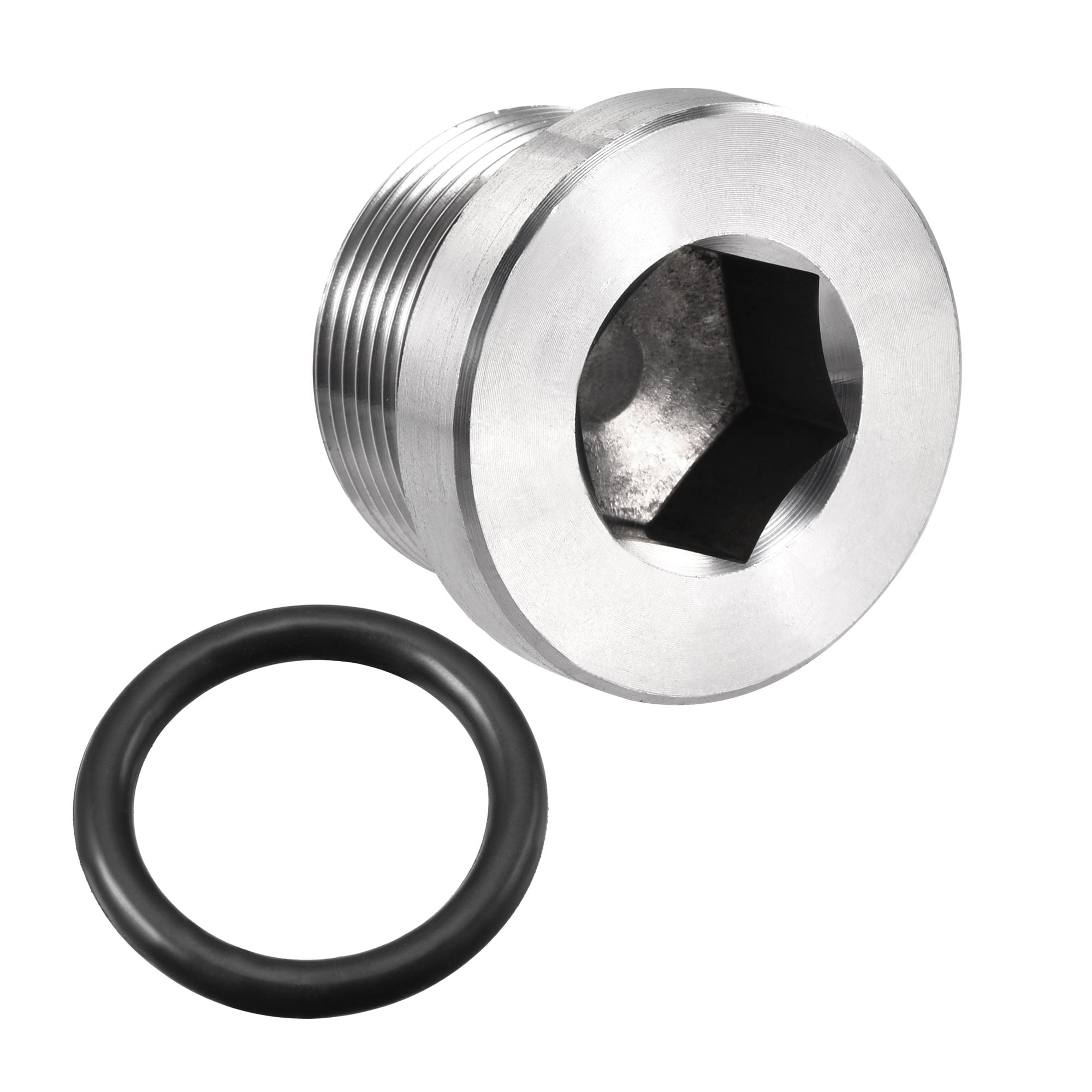 Uxcell Stainless Steel Inner Hex Head Pipe Plug with Seal Ring M30x1 ...
