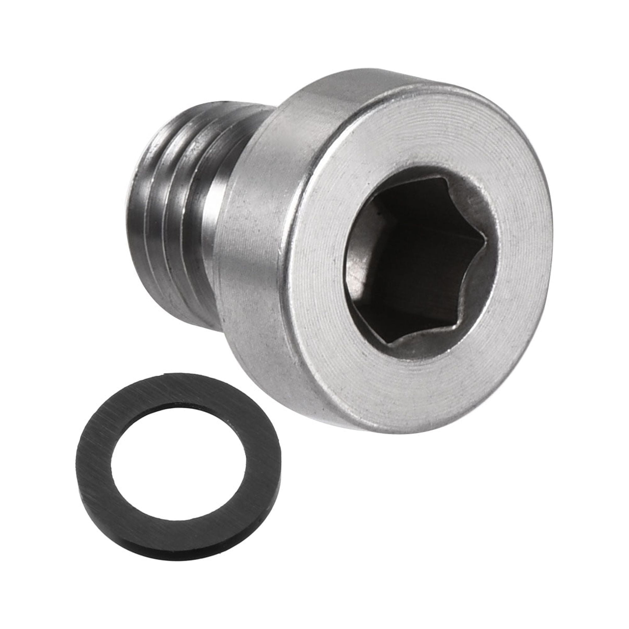Uxcell Stainless Steel Inner Hex Head Pipe Plug with Seal Ring M8x0 ...