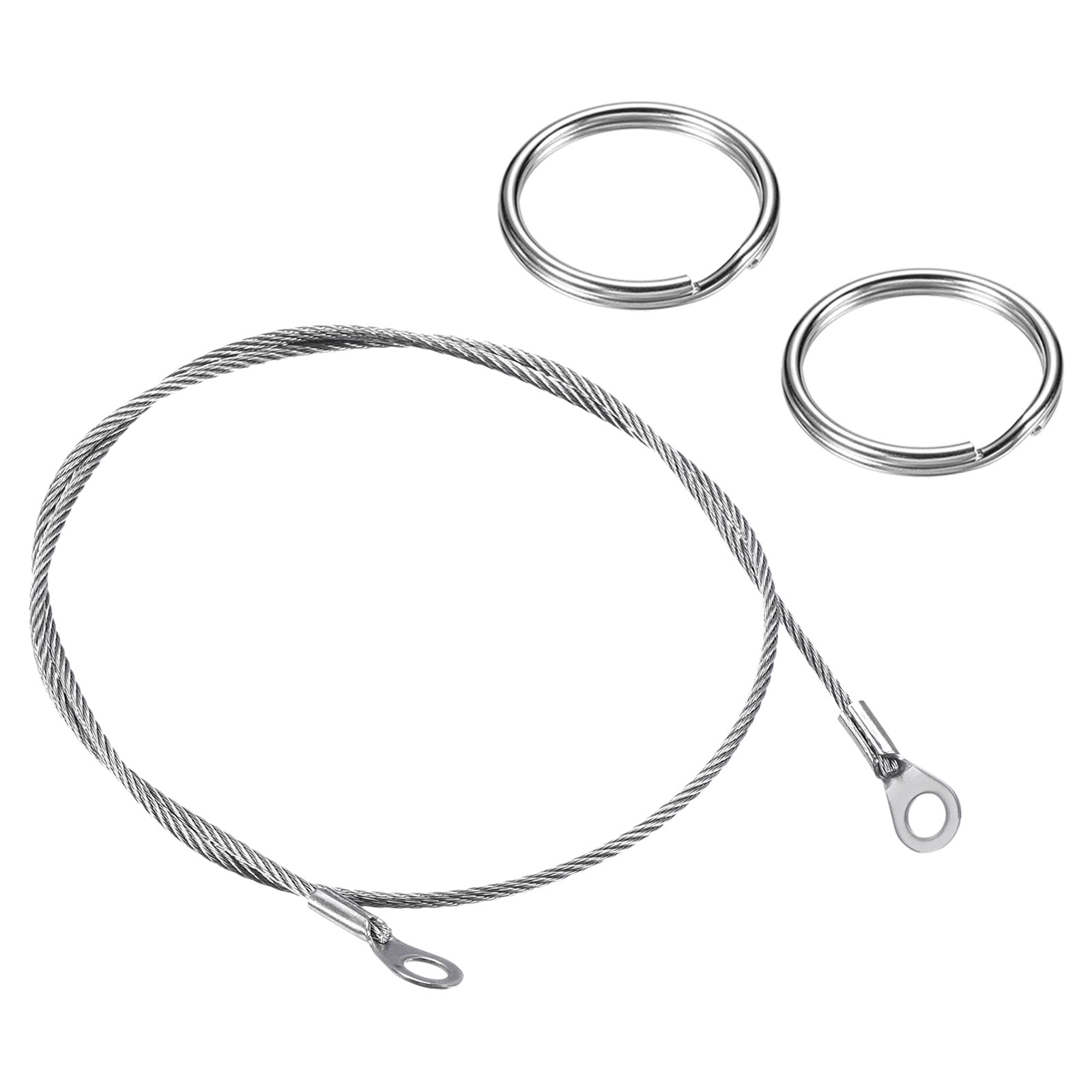 Uxcell Stainless Steel Lanyard Cable 2mmx50cm, 10 Pack Rope with 20 ...