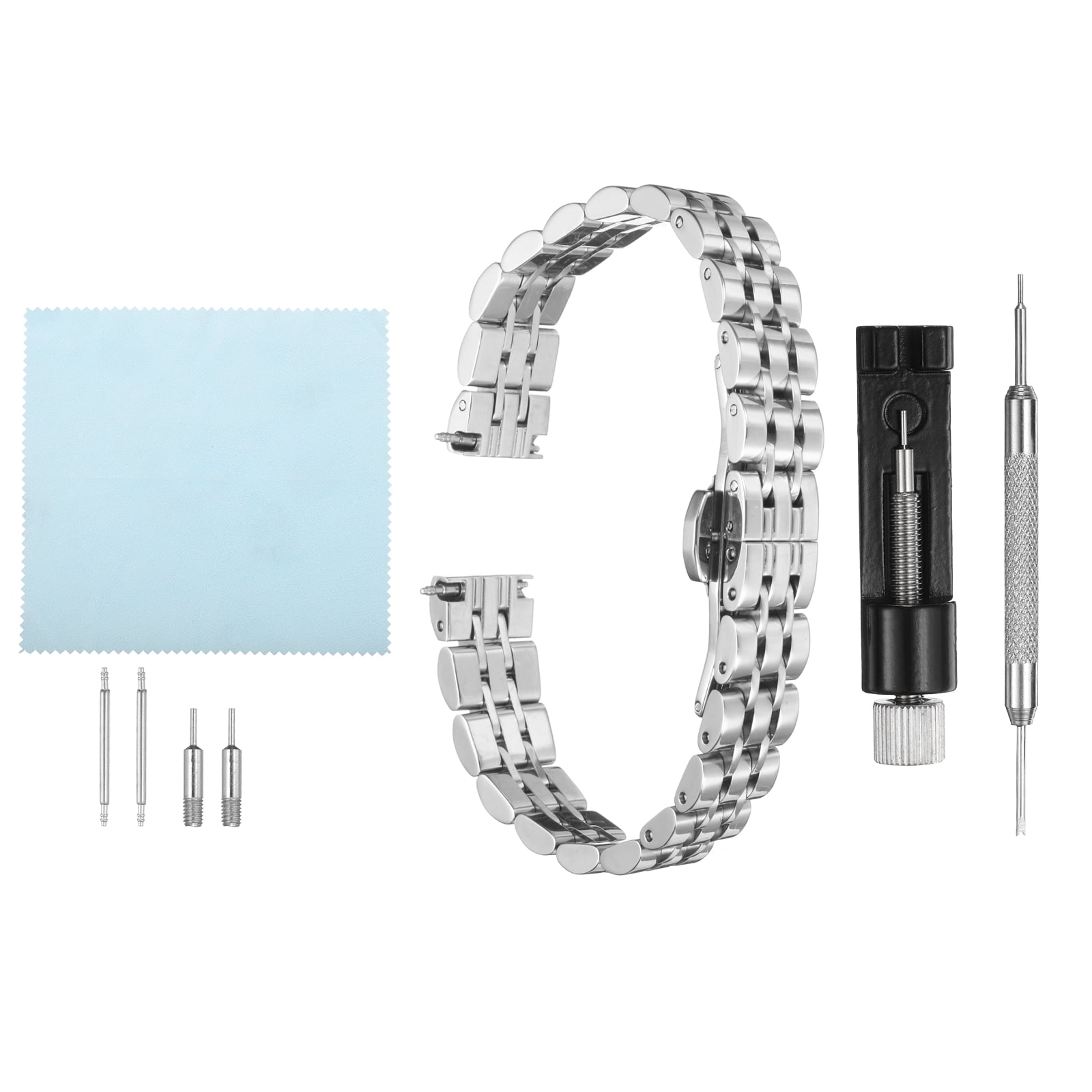 Uxcell Stainless Steel Mesh Watch Band 12mm Quick Release Metal Watch Strap Adjustable Fold ...