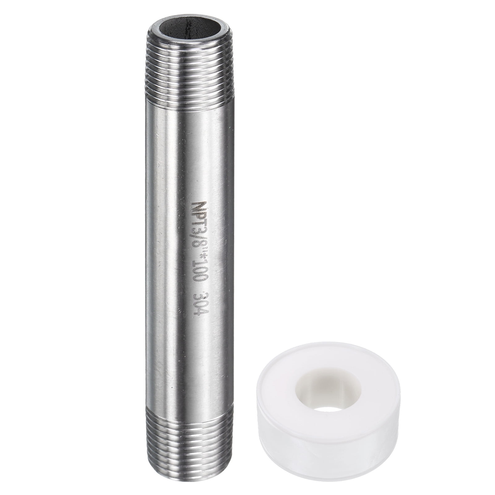 Uxcell Stainless Steel Nipple Pipe Fitting 3/8" NPT x 3/8" NPT Male ...