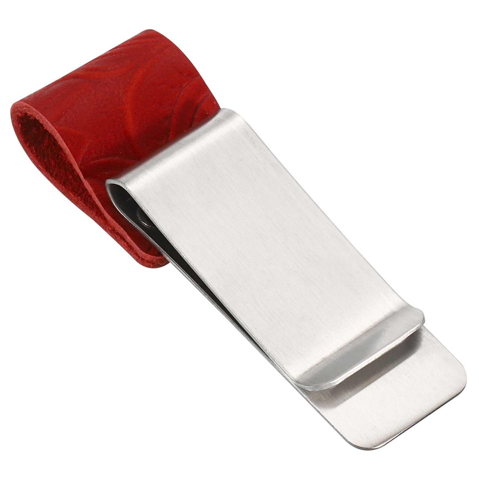 Uxcell Stainless Steel Pen Loop Notebook Clip Carved Leather Holder ...
