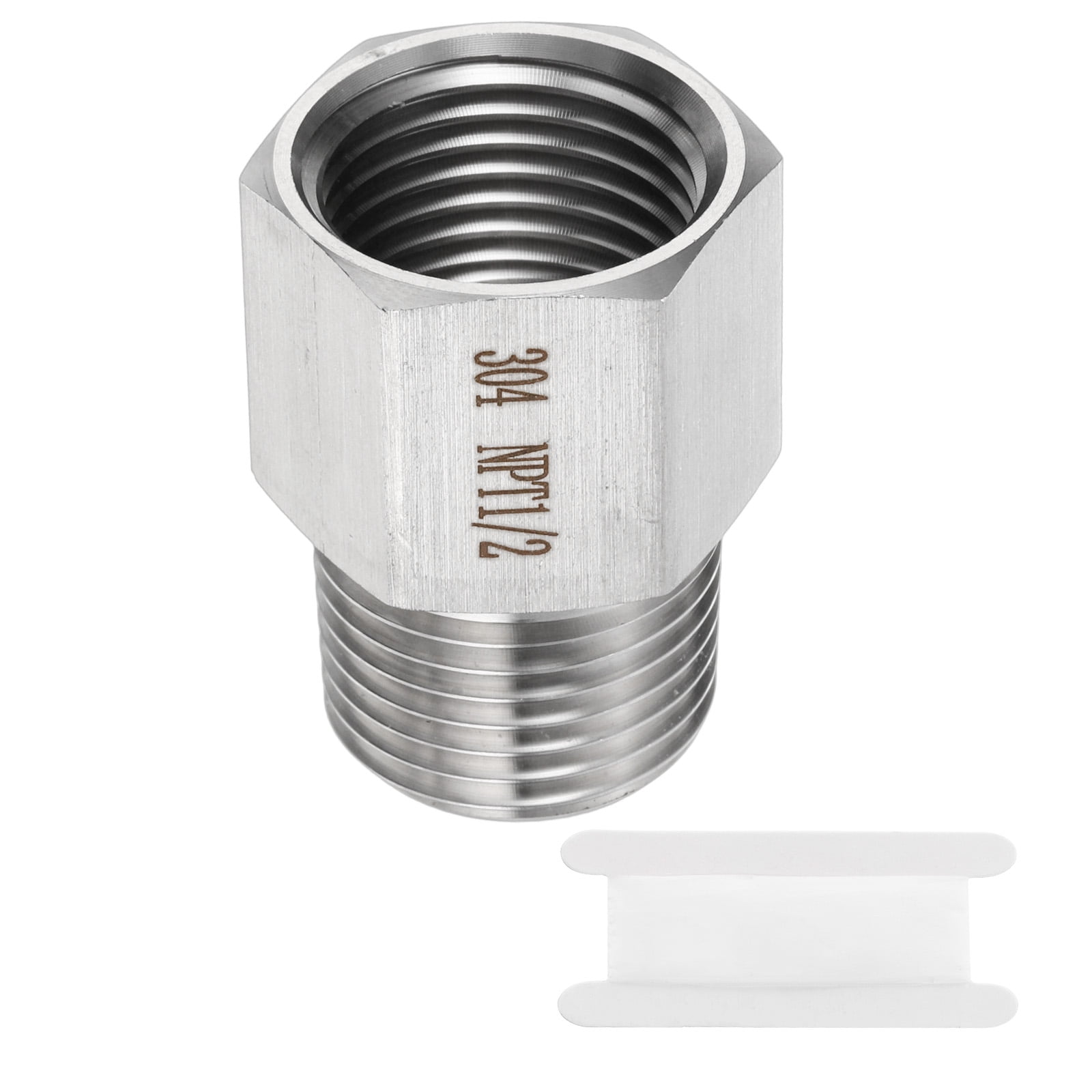 Uxcell Stainless Steel Pipe Fitting 1/2" NPT Female x 1/2" NPT Male Reducer Hex Bushing Pipe ...