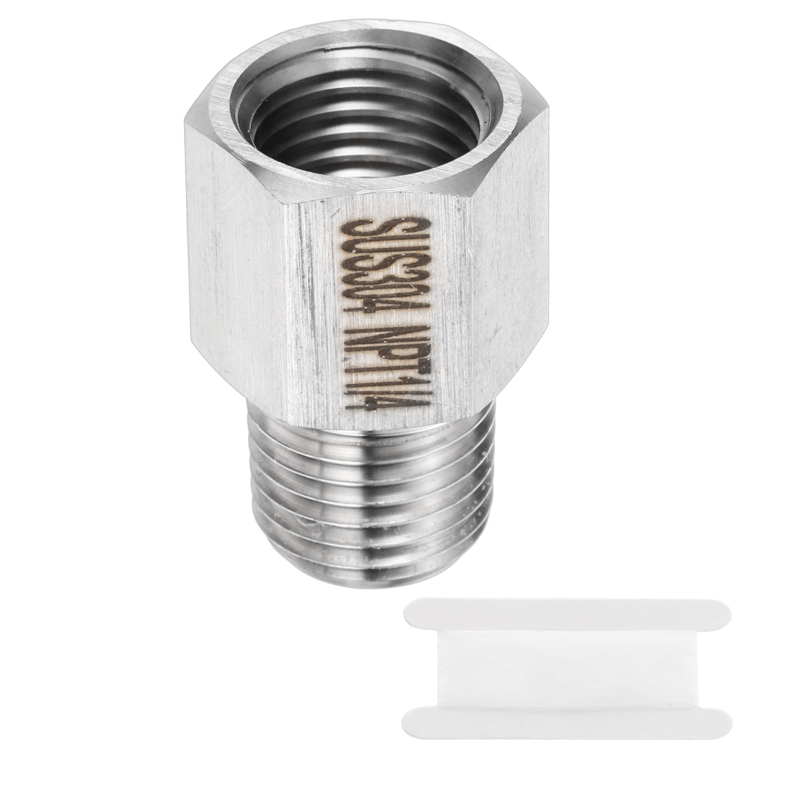 Uxcell Stainless Steel Pipe Fitting 1/4" NPT Female x 1/4" NPT Male ...