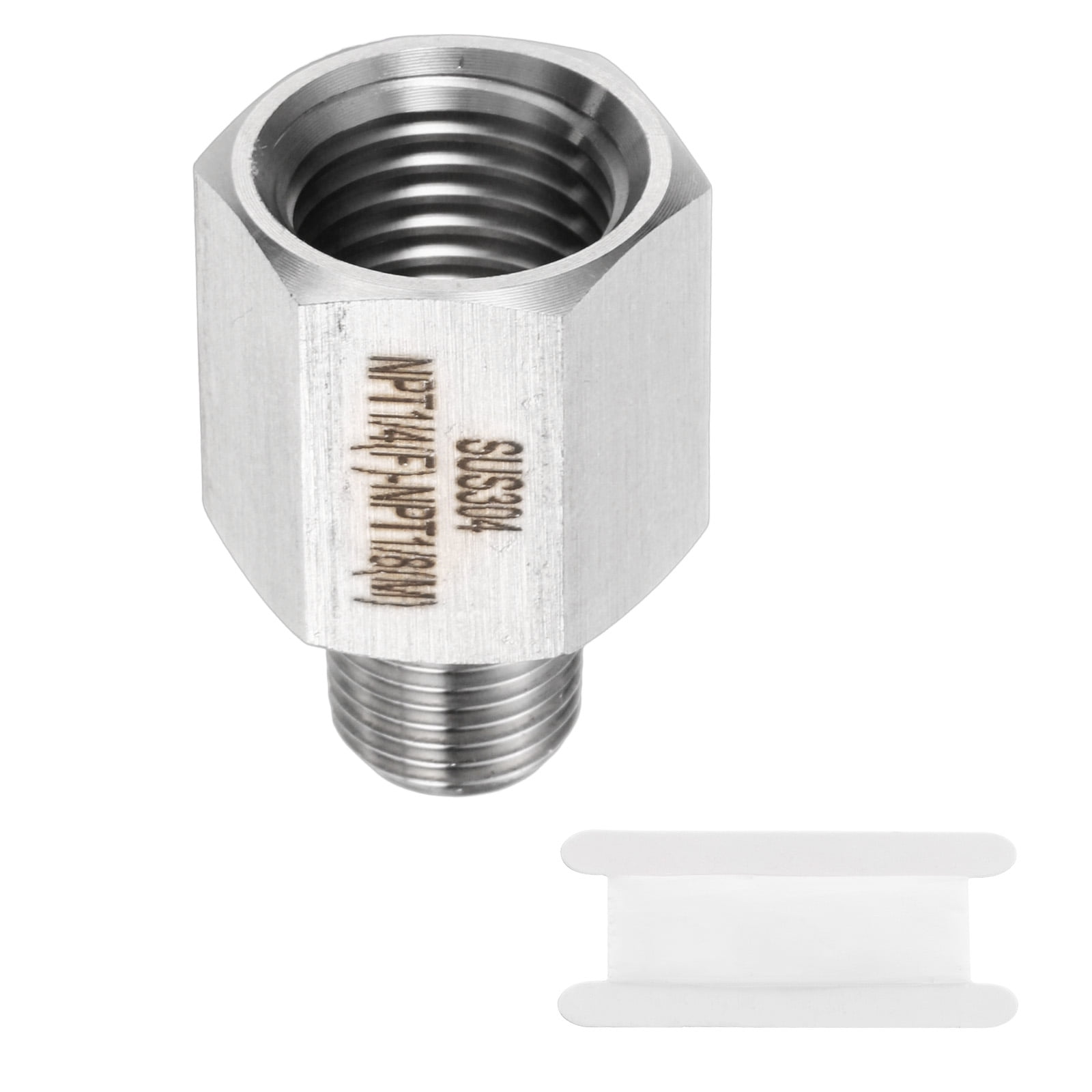 Uxcell Stainless Steel Pipe Fitting 1/4" NPT Female x 1/8" NPT Male ...