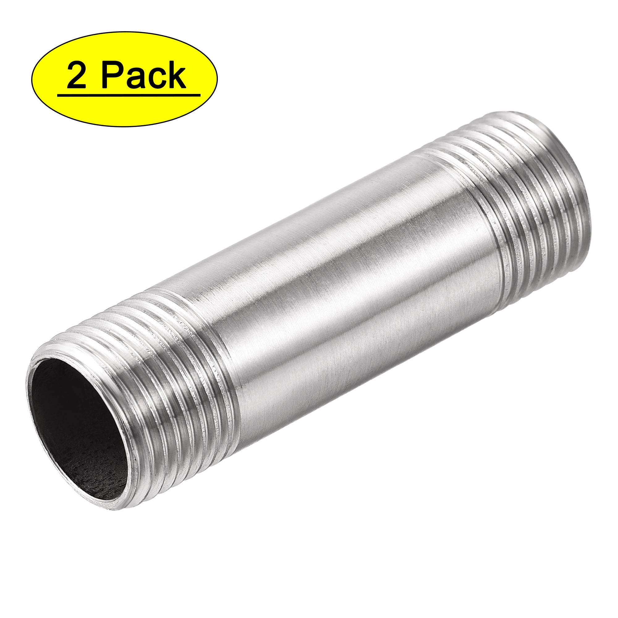 Uxcell Stainless Steel Pipe Fitting G1/2 Male to G1/2 Male Thread 70mm ...