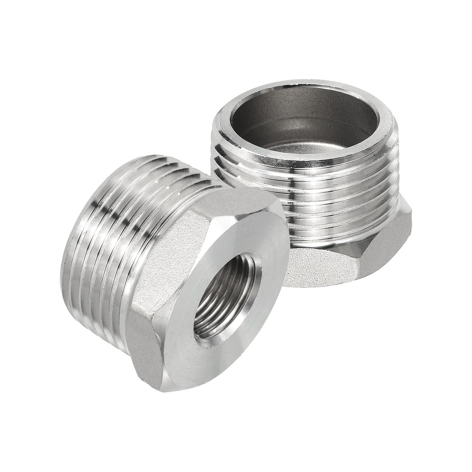 Uxcell Stainless Steel Reducer Hex Bushing, Pipe Reducing Adapter ...