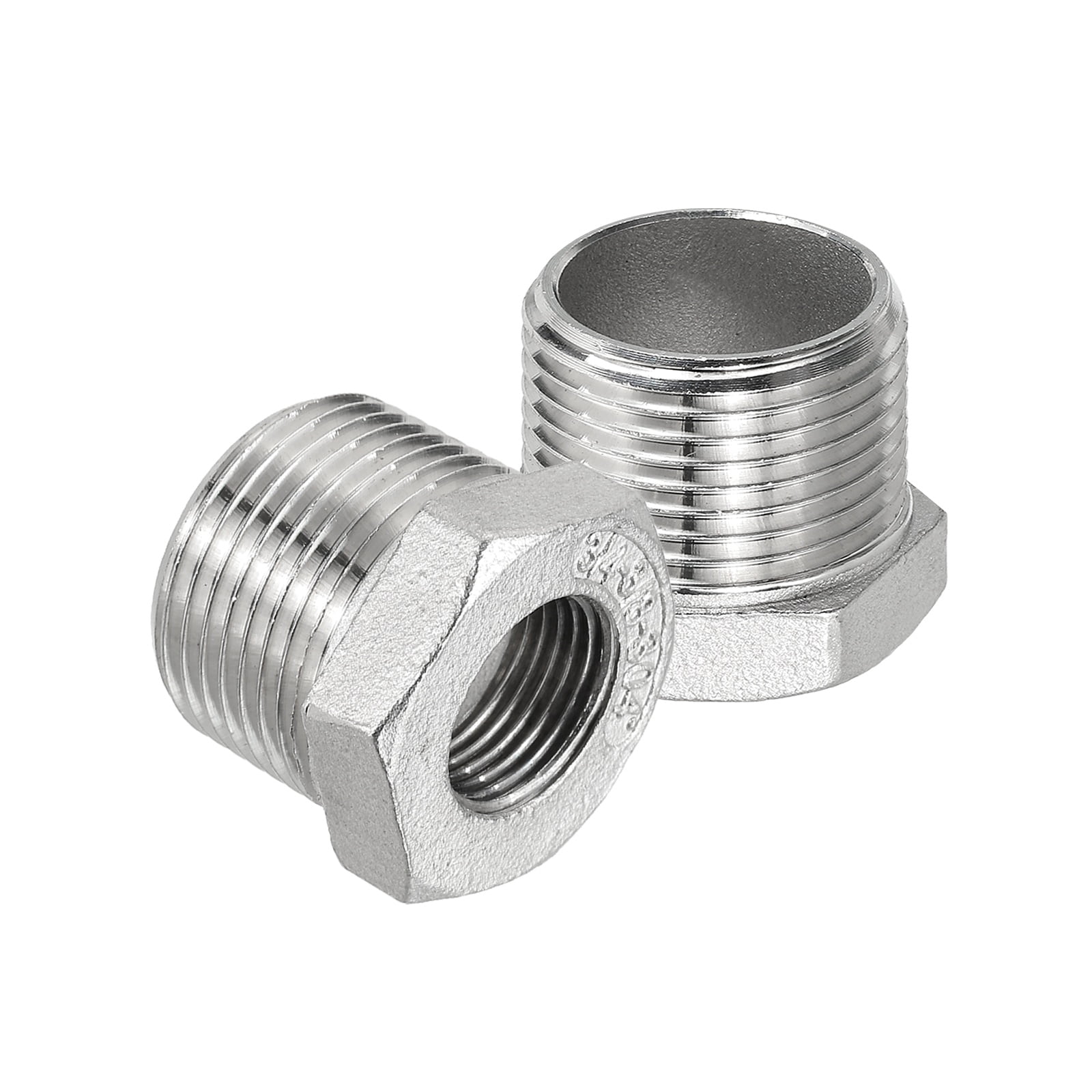 Uxcell Stainless Steel Reducer Hex Bushing, Pipe Reducing Adapter ...