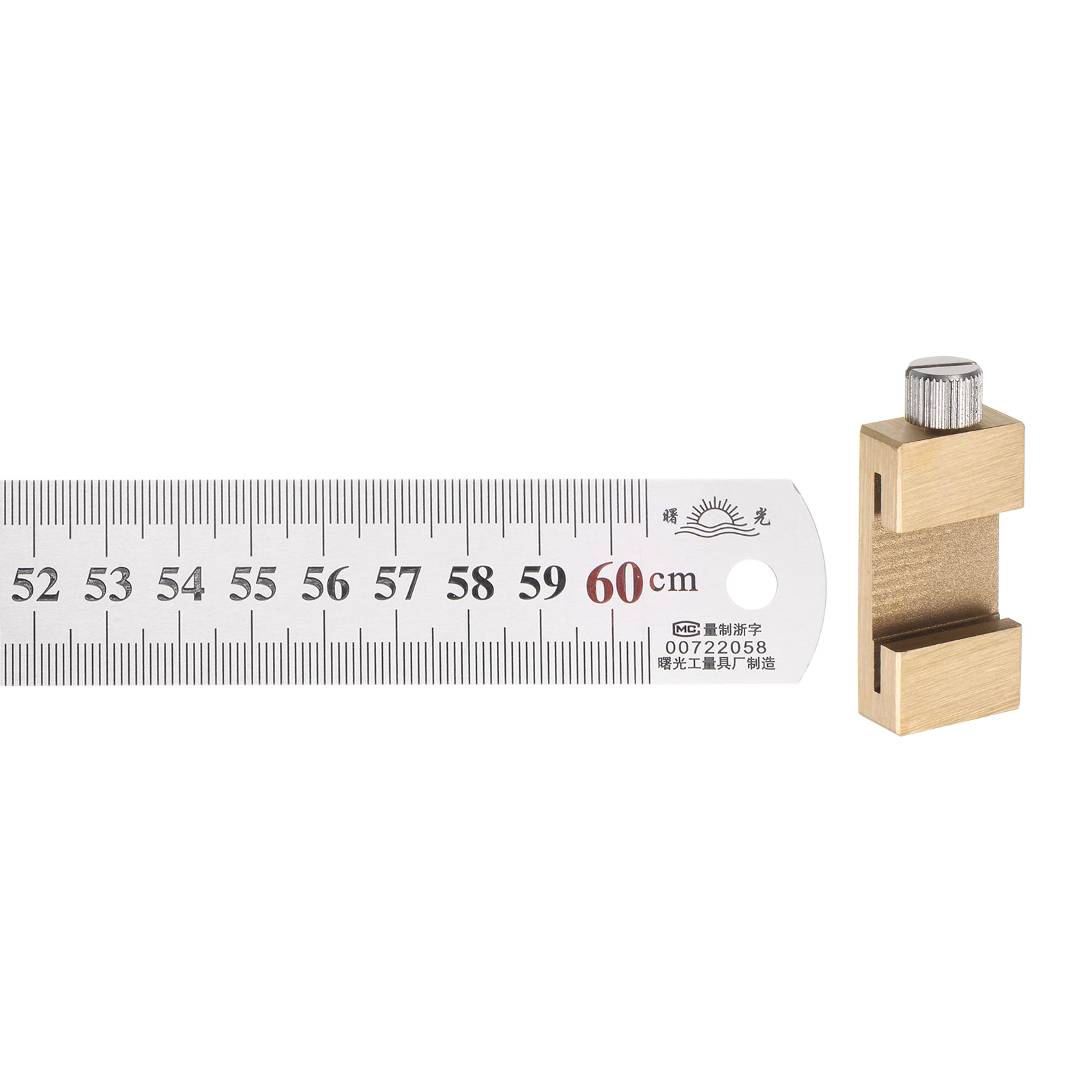 Uxcell Stainless Steel Ruler with Scriber Block 24" Metric Inch Ruler ...