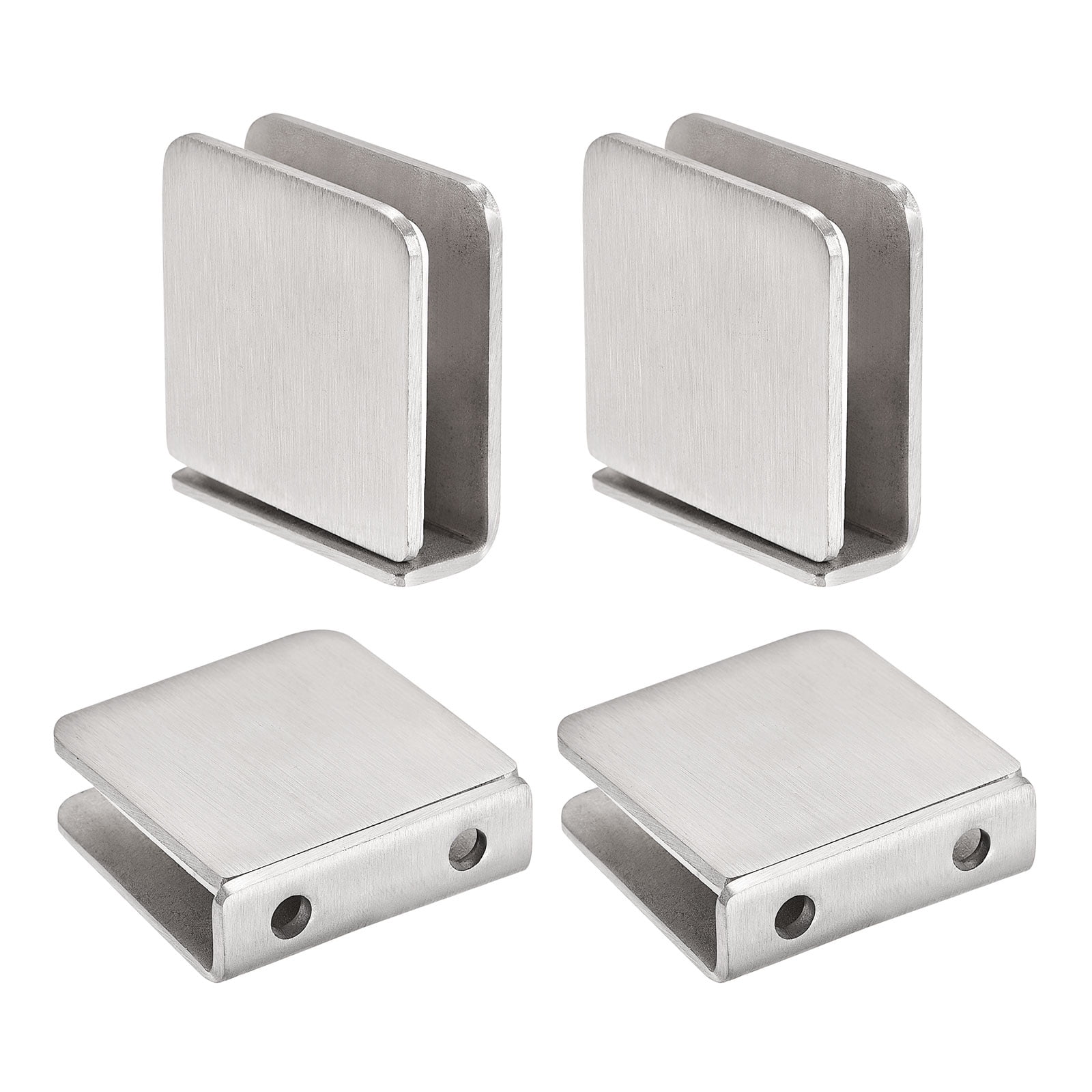 Uxcell Stainless Steel Square Glass Clamp, 4 Pack Adjustable 8-12mm ...