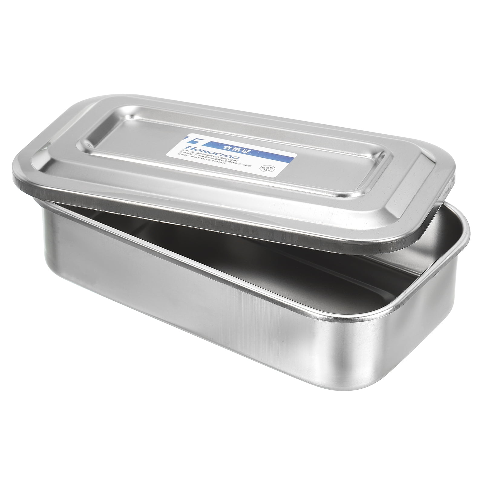 Uxcell Stainless Steel Tray with Lid, 21x12cm Lab Instrument Organizer ...
