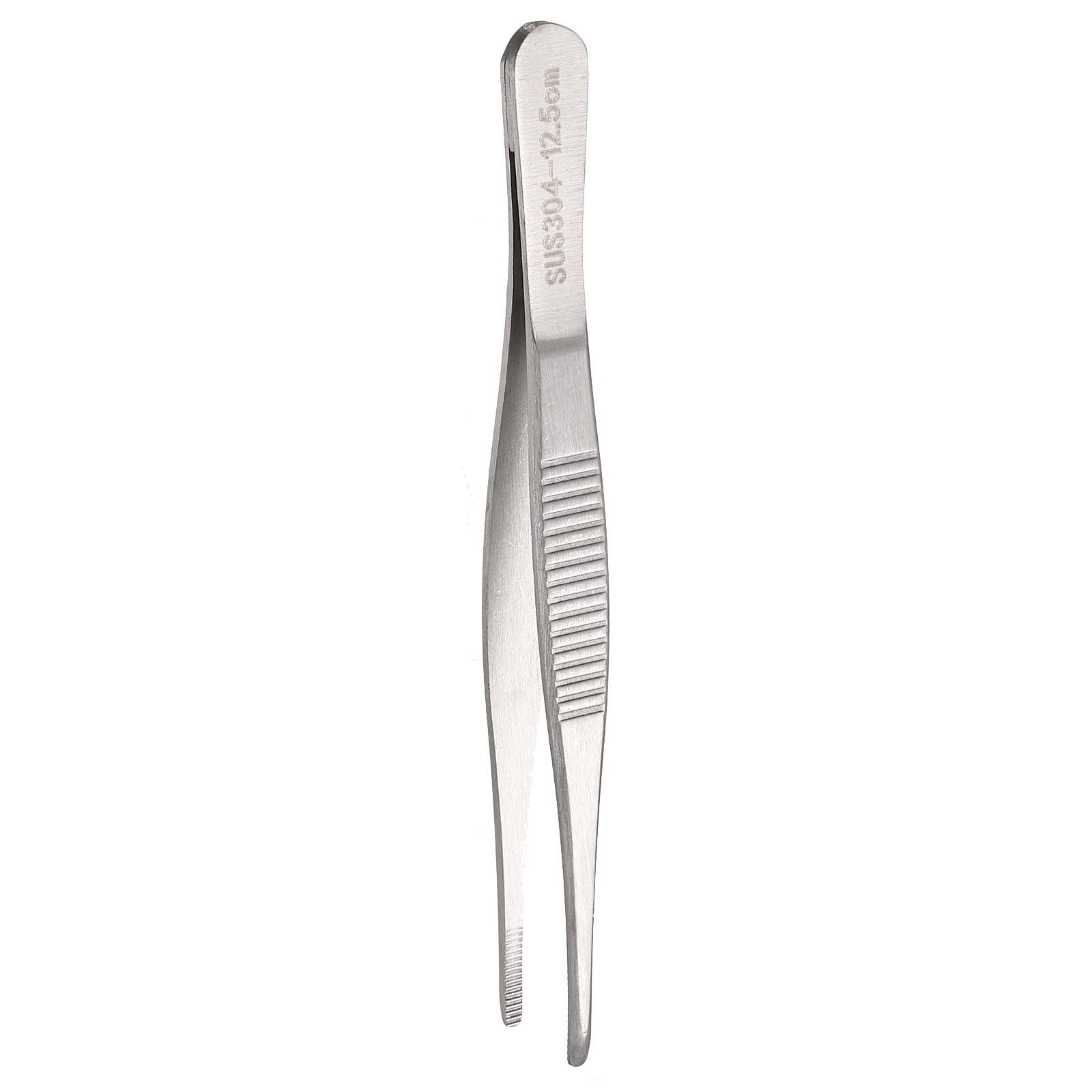 Uxcell Stainless Steel Tweezer 4.9 Inch Long Straight Serrated Tip ...