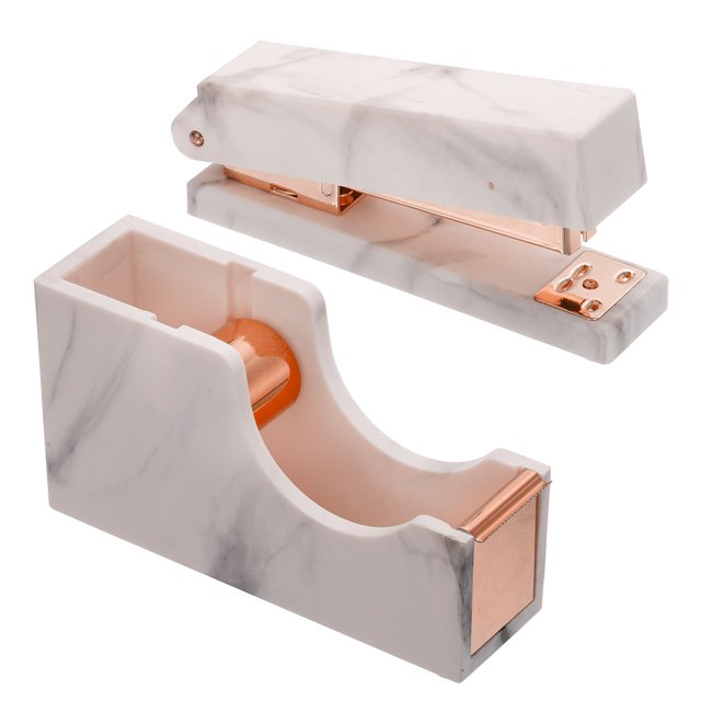 Uxcell Stapler and Tape Dispenser Set Desk Stapler Tape Cutter Rose ...