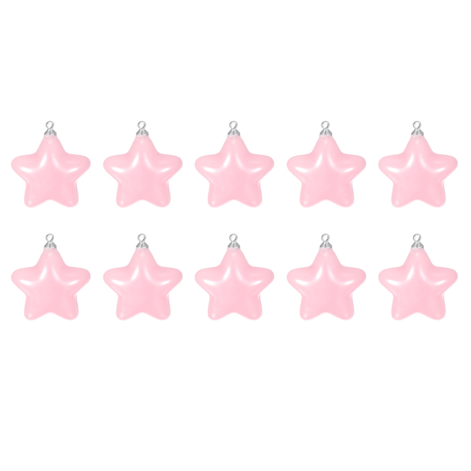 Uxcell Star Bead Pendants with Charm Loop for Craft, 24Pcs Pink ...