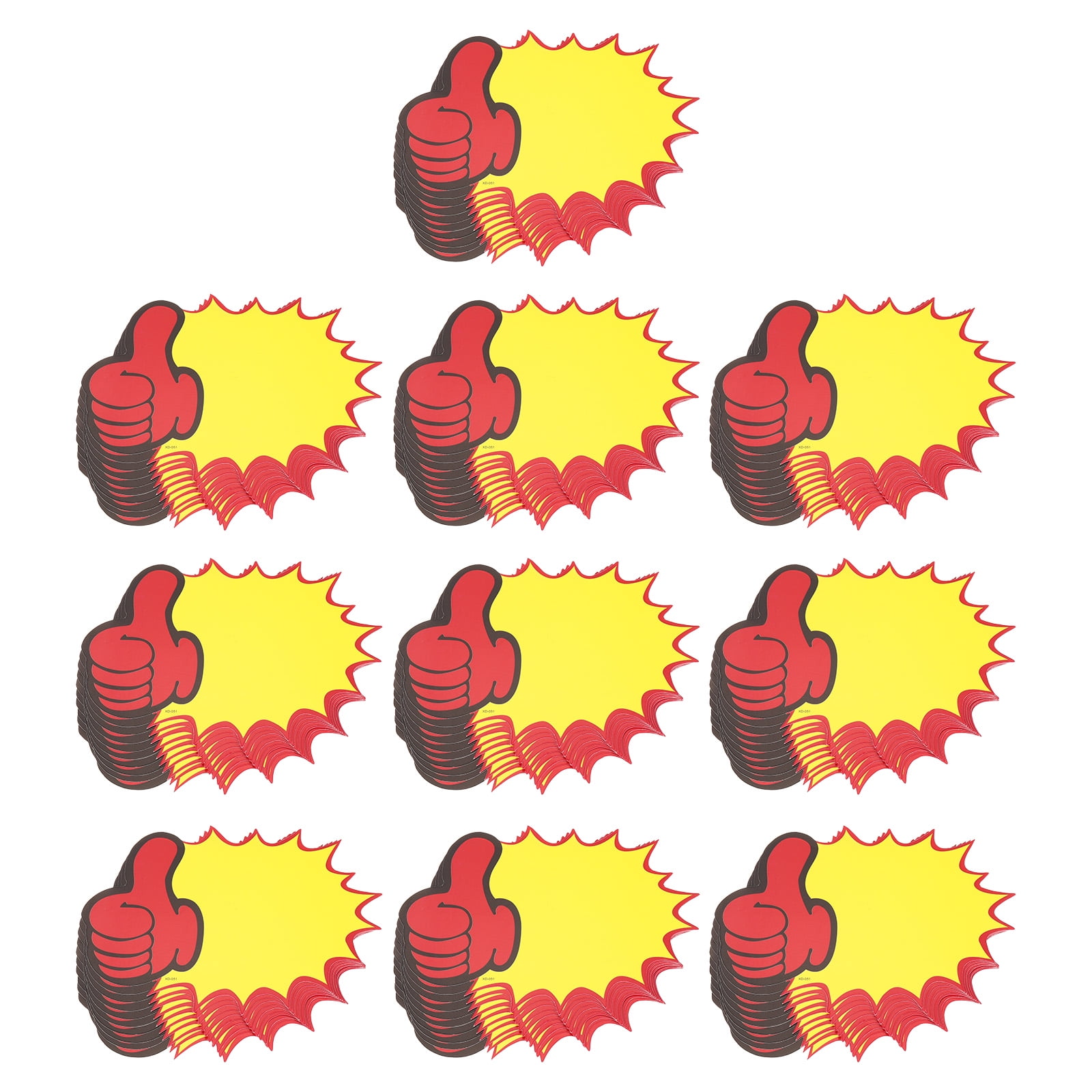 Uxcell Star Burst Blank Left Thumb Signs Price Tags 7 x 5.5 Inch Red ...