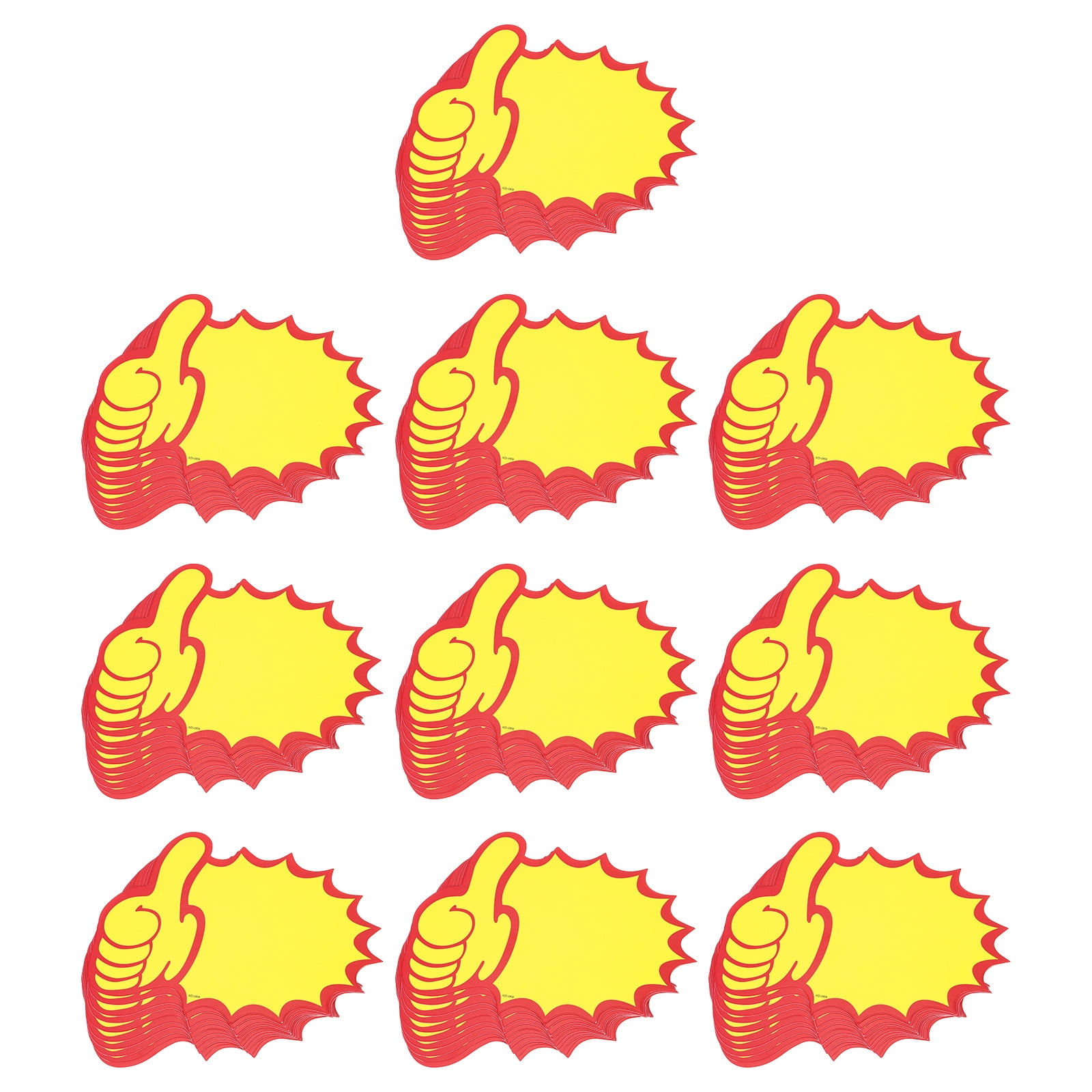 Uxcell Star Burst Blank Thumb Signs Price Tags 7 x 5.5 Inch Yellow ...