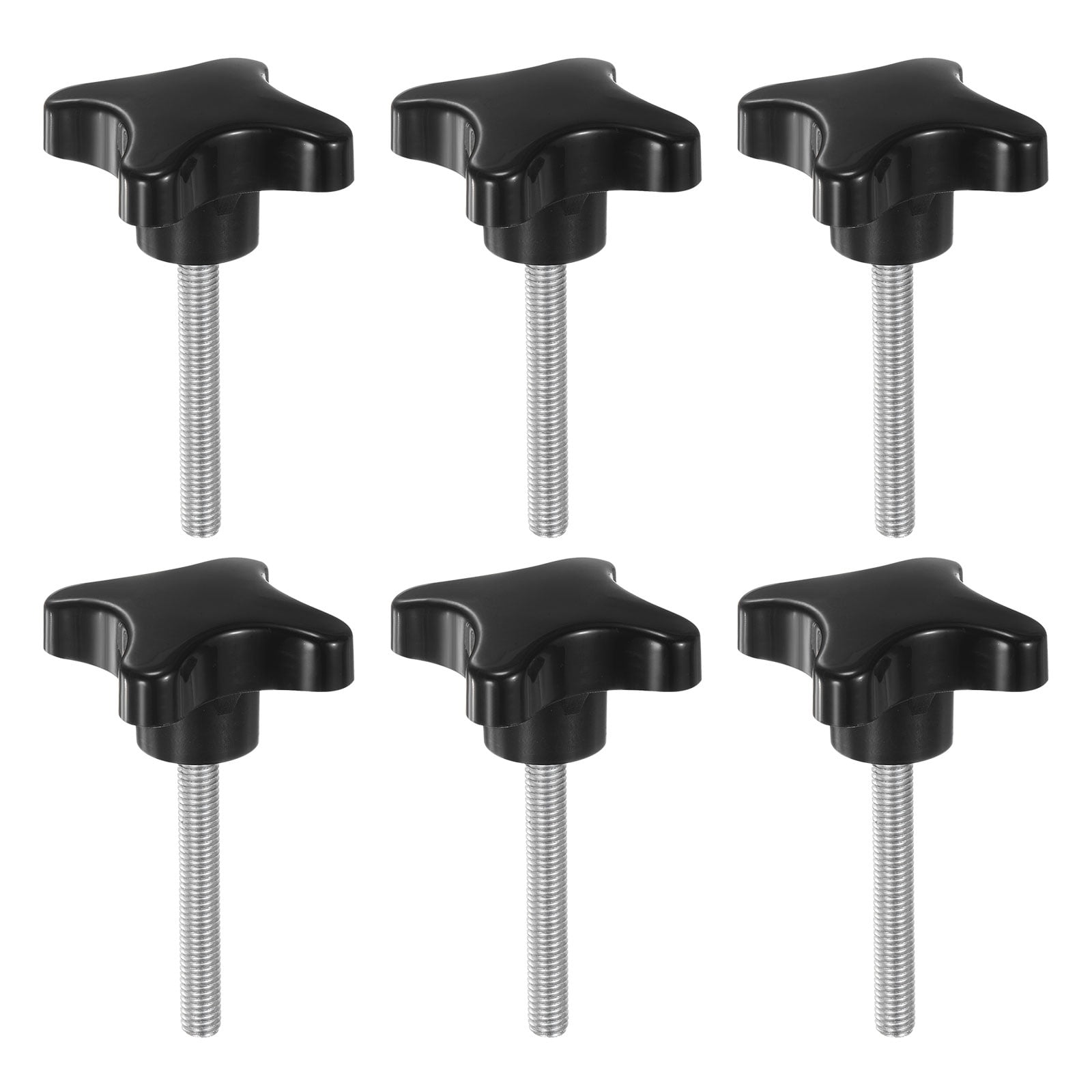 Uxcell Star Clamping Knobs Metric Male Thread 4-Point Plastic Head Threaded Stud Knob Hand ...