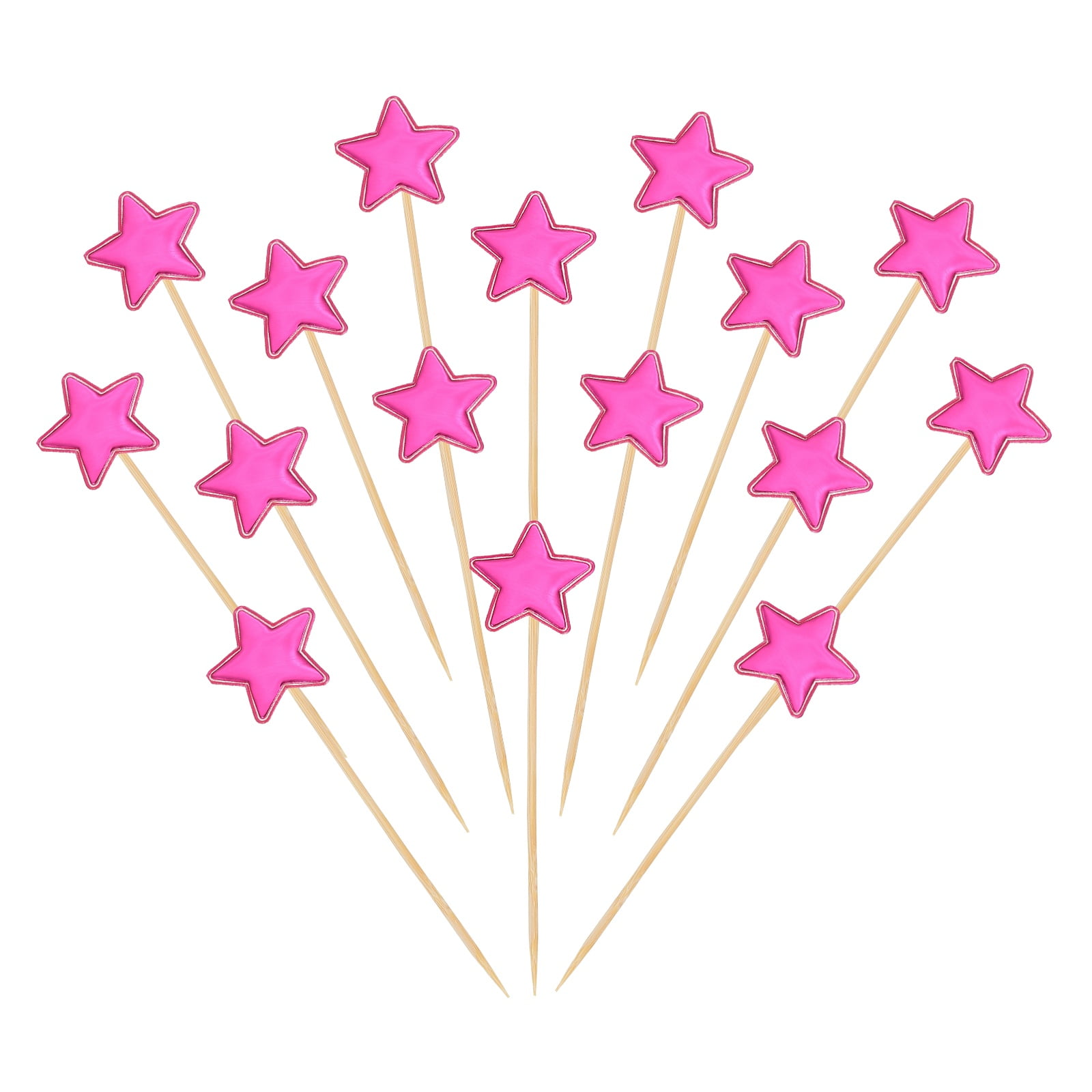 Uxcell Star Cupcake Toppers Glitter Star Cake Toppers Mini Cupcake ...