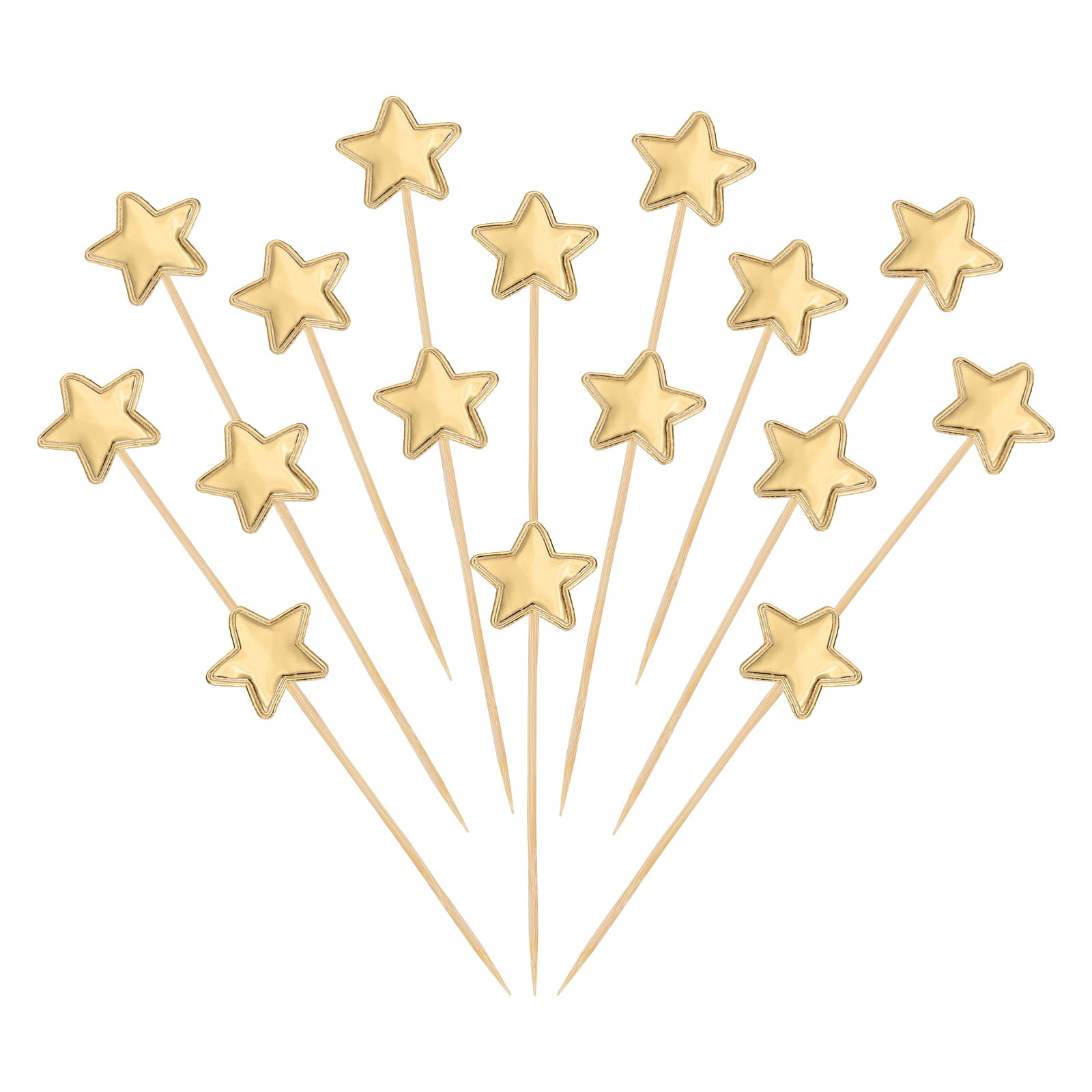 Uxcell Star Cupcake Toppers Glitter Star Cake Toppers Mini Cupcake ...