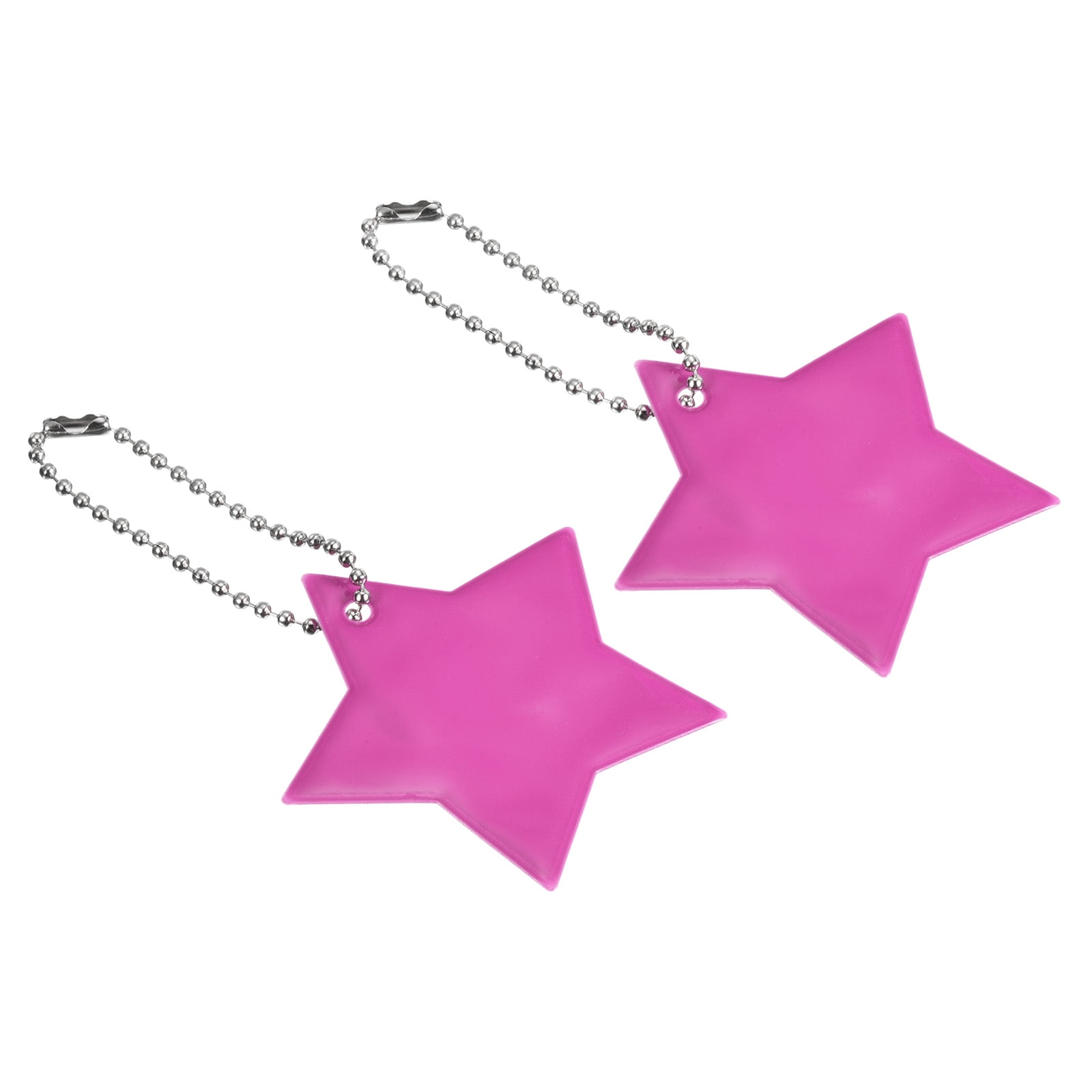 Uxcell Star PVC Safety Reflector Pendant Reflective Gear Keychain, Pink ...