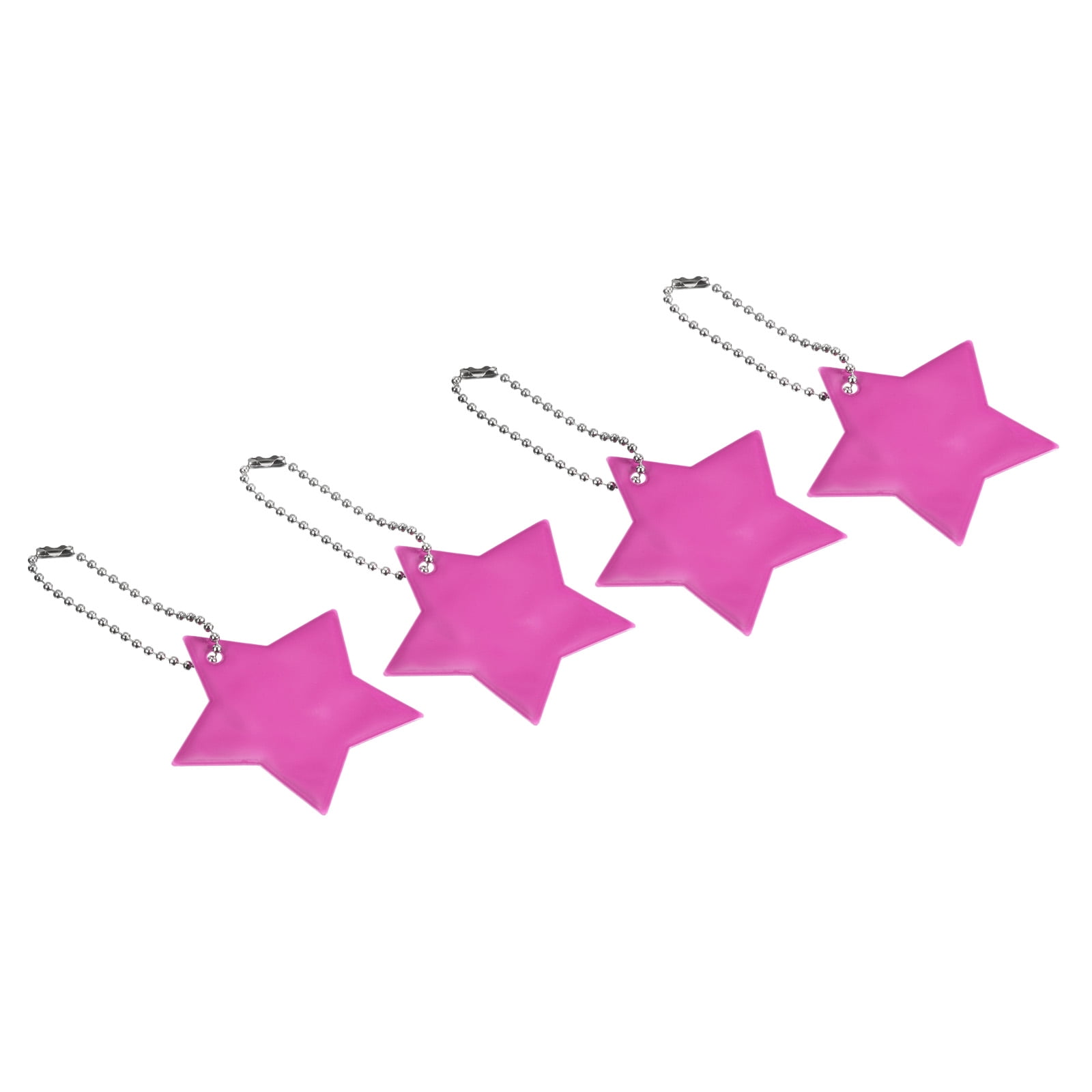 Uxcell Star PVC Safety Reflector Pendant Reflective Gear Keychain, Pink ...
