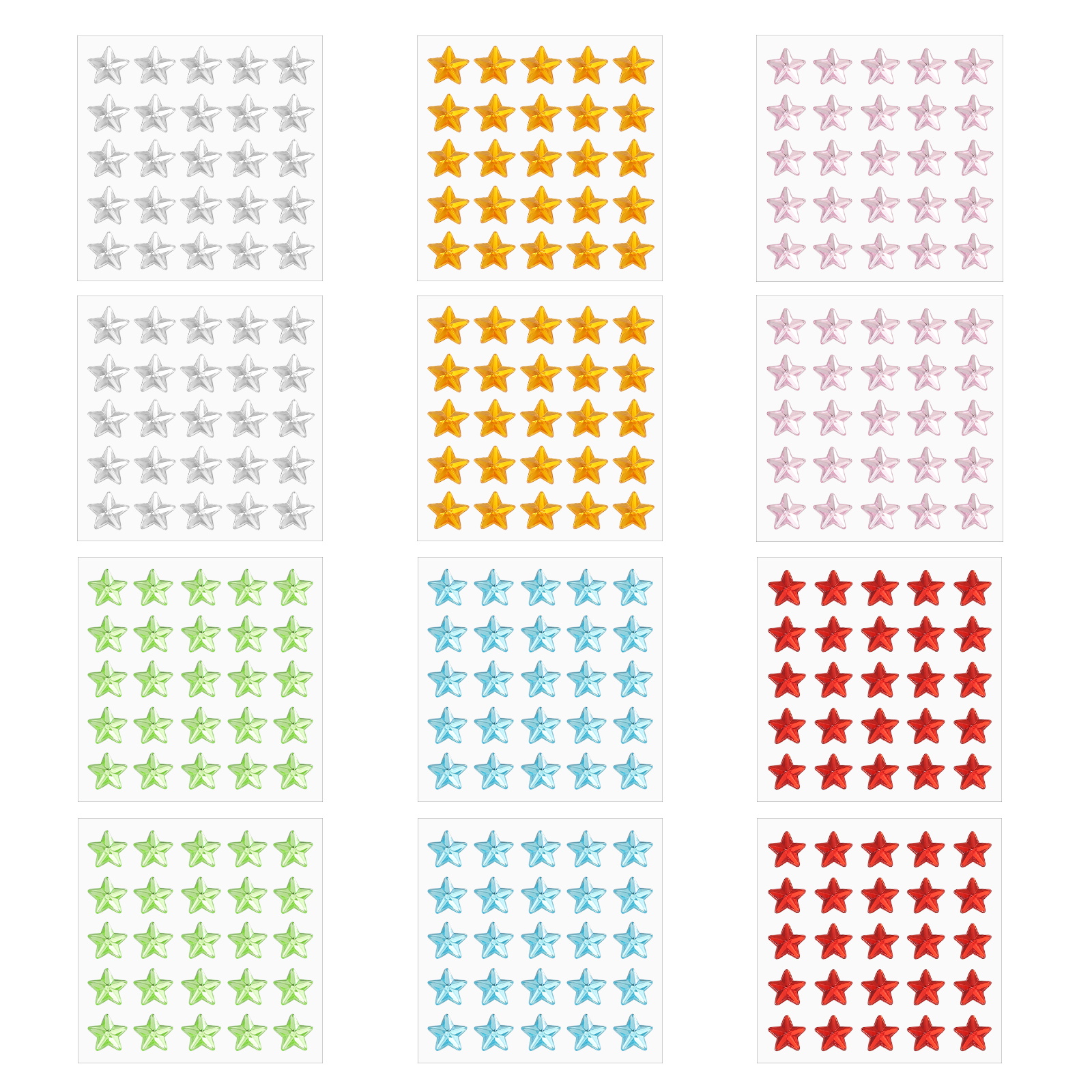 Uxcell Star Stickers, Self Adhesive Acrylic Star Rhinestones Jewel ...