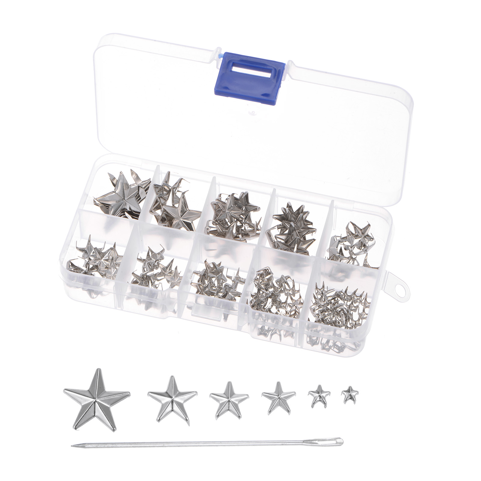 Uxcell Star Studs Metal Silver Tone Claw Beads Rivets with Large Eye ...