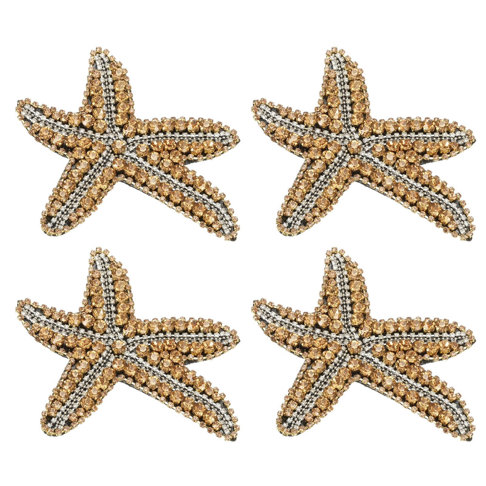 Uxcell Starfish Rhinestone Beaded Patch, Starfish Sequin Applique Patches Sew on Fabric Sequin ...