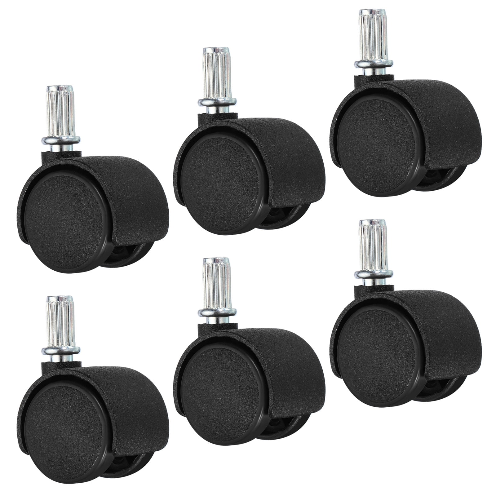 Uxcell 1" Stem Swivel Casters Nylon 360 Degree Swivel Stem Wheels Black ...